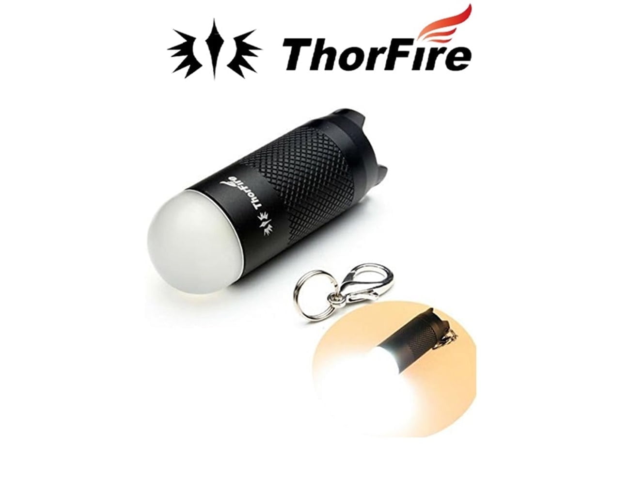 ThorFire Mini LED Keychain Flashlight Super Bright 120 Lumen. Uses ...