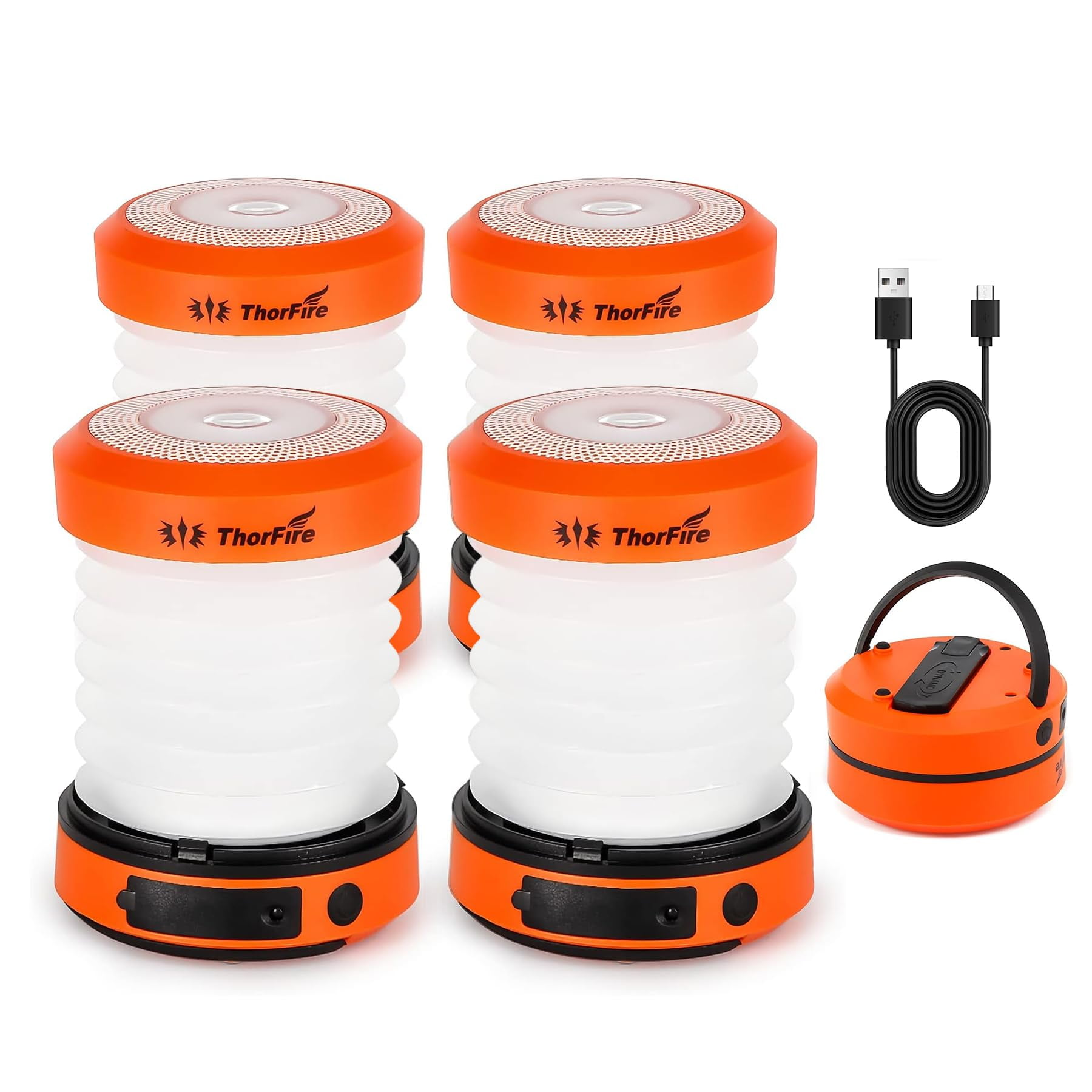 Thorfire Portable Rechargeable LED Camping Lantern, Hand Crank USB ...
