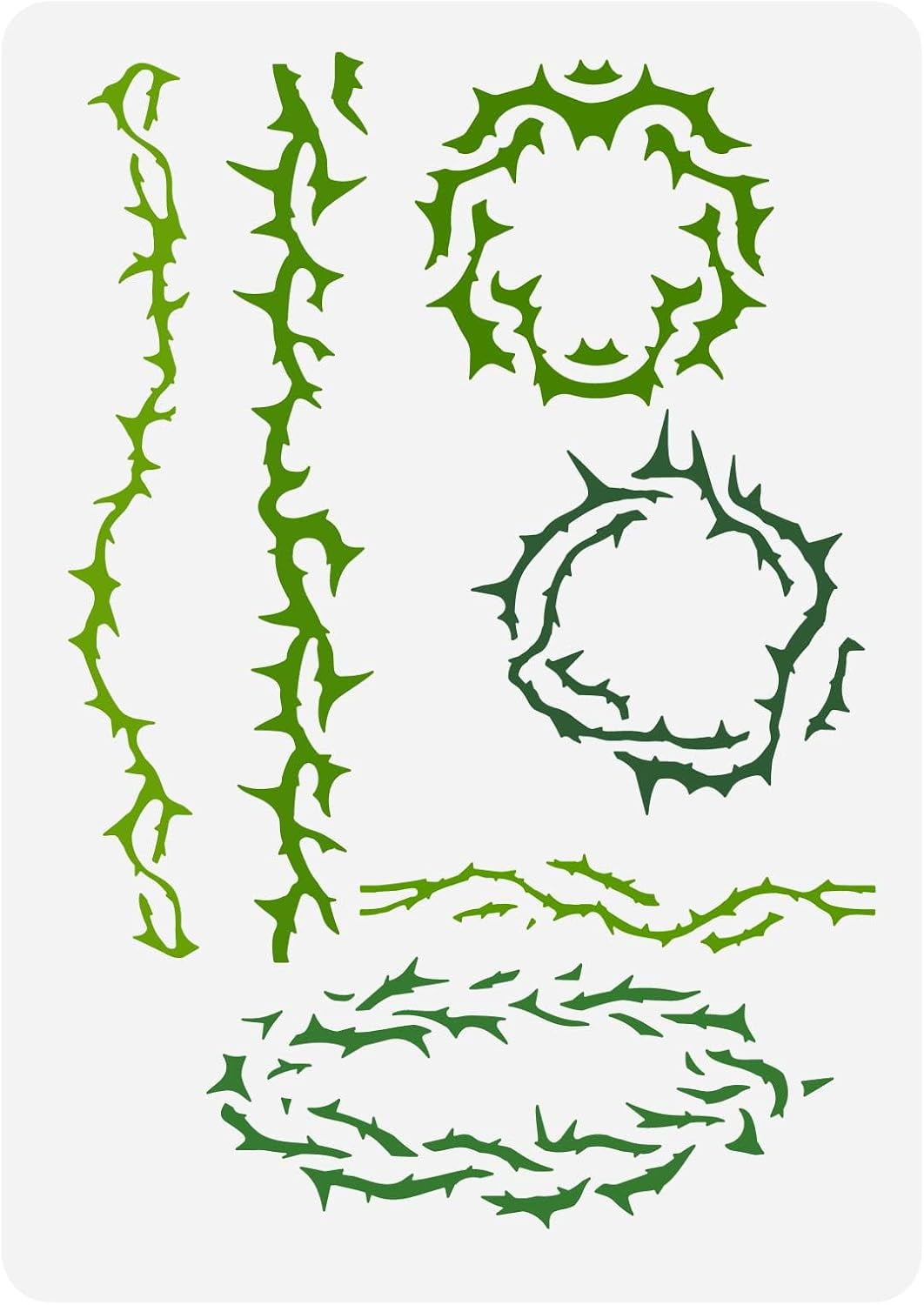 Thorns Painting Stencil 8.3x11.7inch Large Thorny Undergrowth Stencil for Painting Plastic PET ...