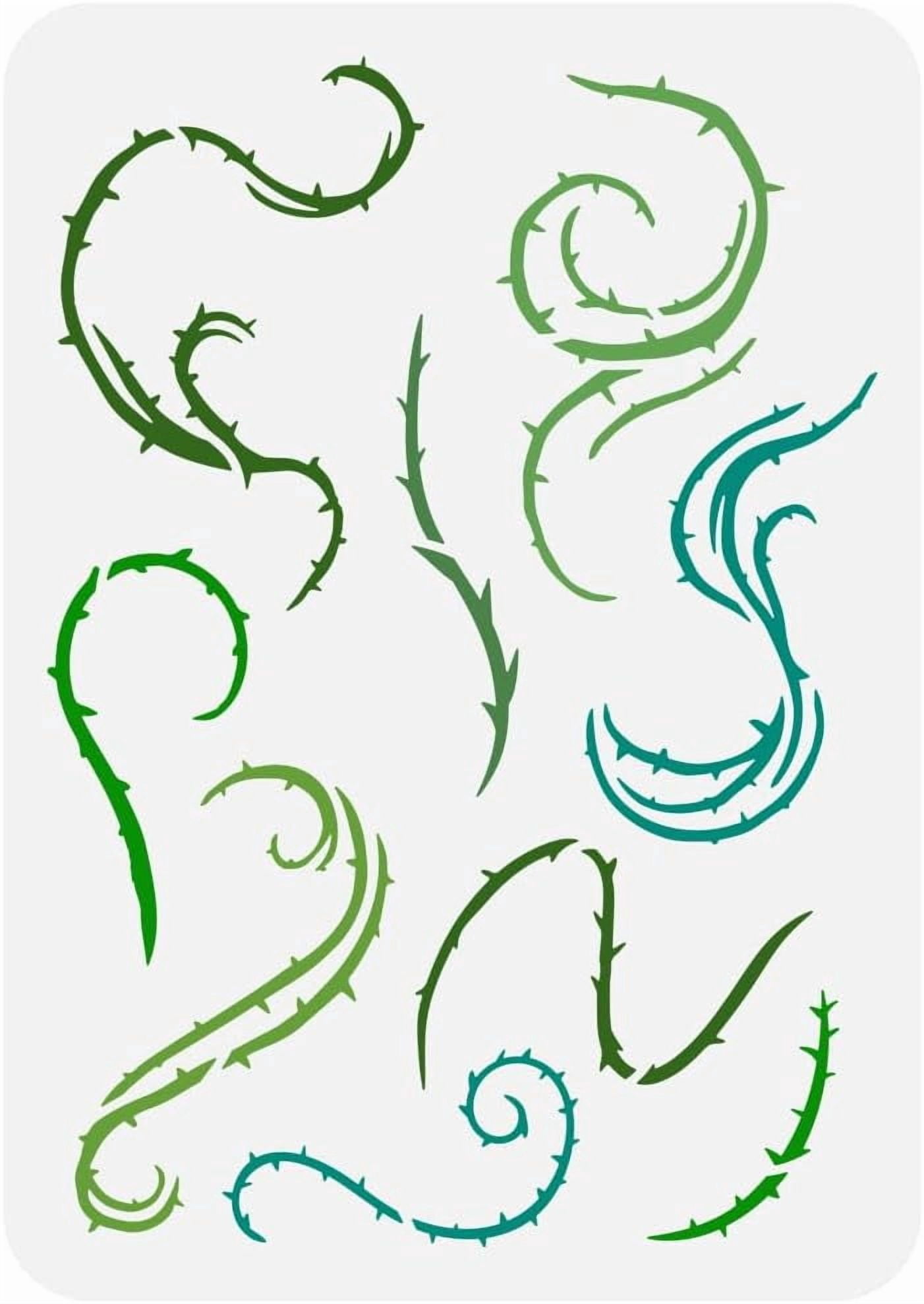 Thorns and Vines Painting Large Stencil 8.3x11.7 Reusable Thorn Vine ...