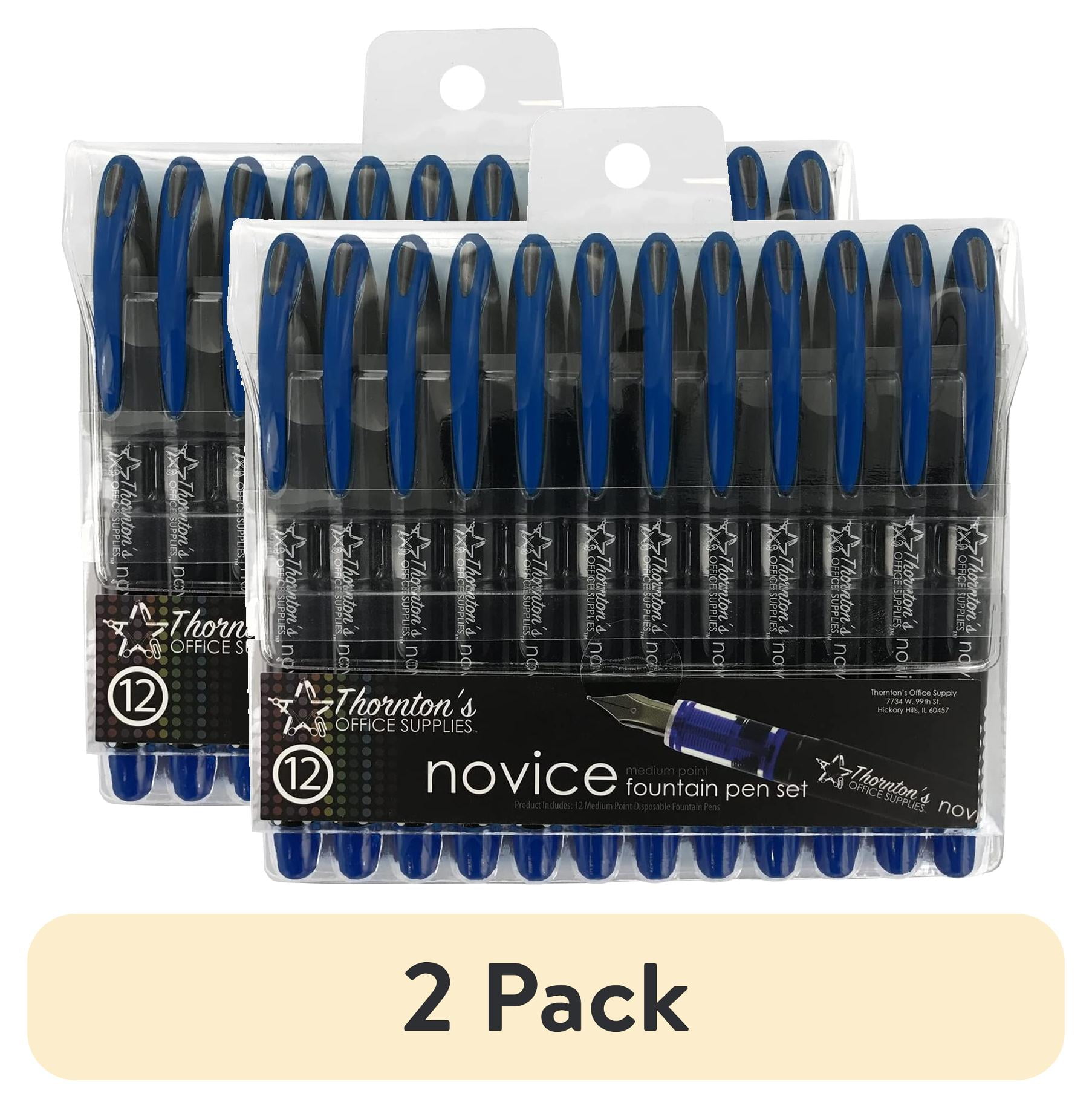(2 pack) Thornton's Office Supplies Novice Disposable Medium Point Blue ...
