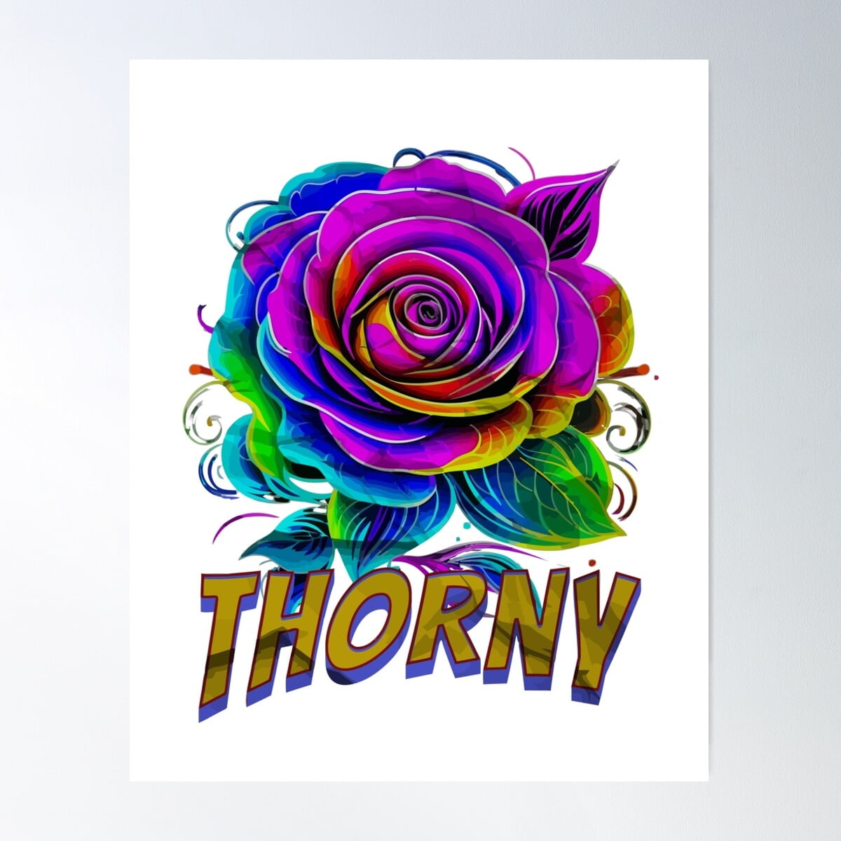 Thorny Rose Girl Poster Wall Art, Modern Wall Decor For Living Room ...