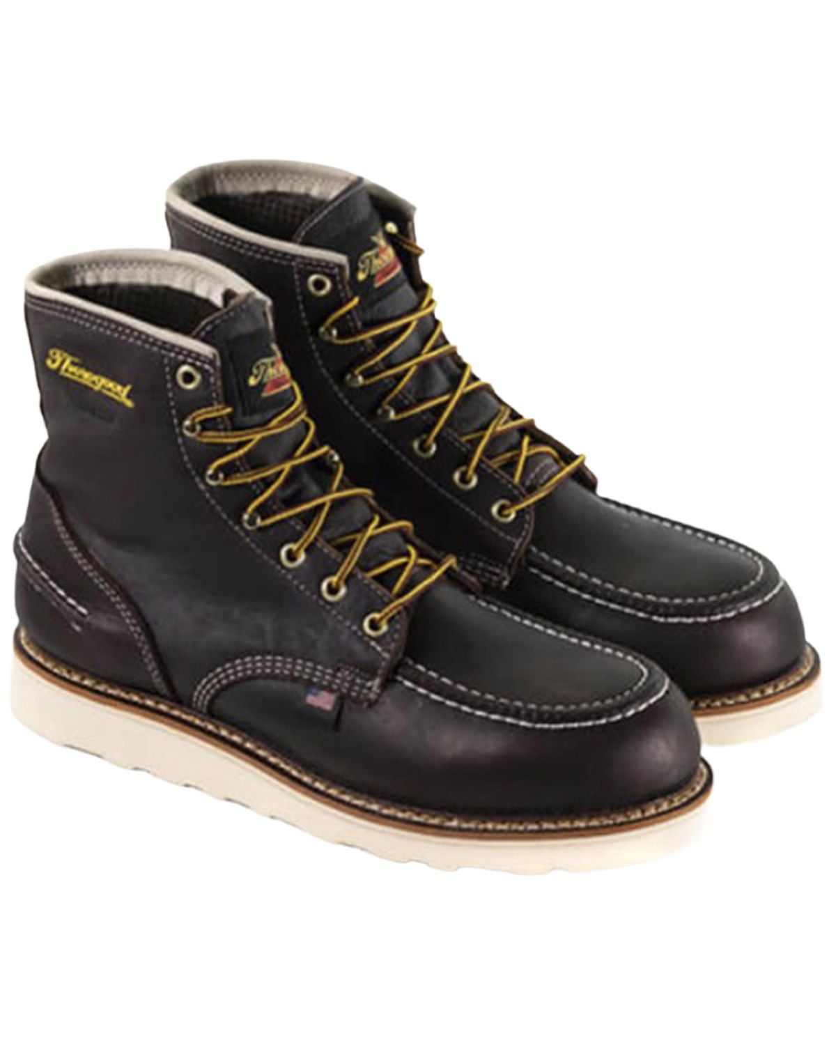 Thorogood Men's 6" Briar Pitstop Waterproof Work Boot Moc Toe Brown 11. ...