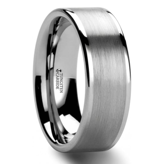 Thorsten Duck Band Ring Engraved Flat Tungsten Ring Polished - Size 12 ...