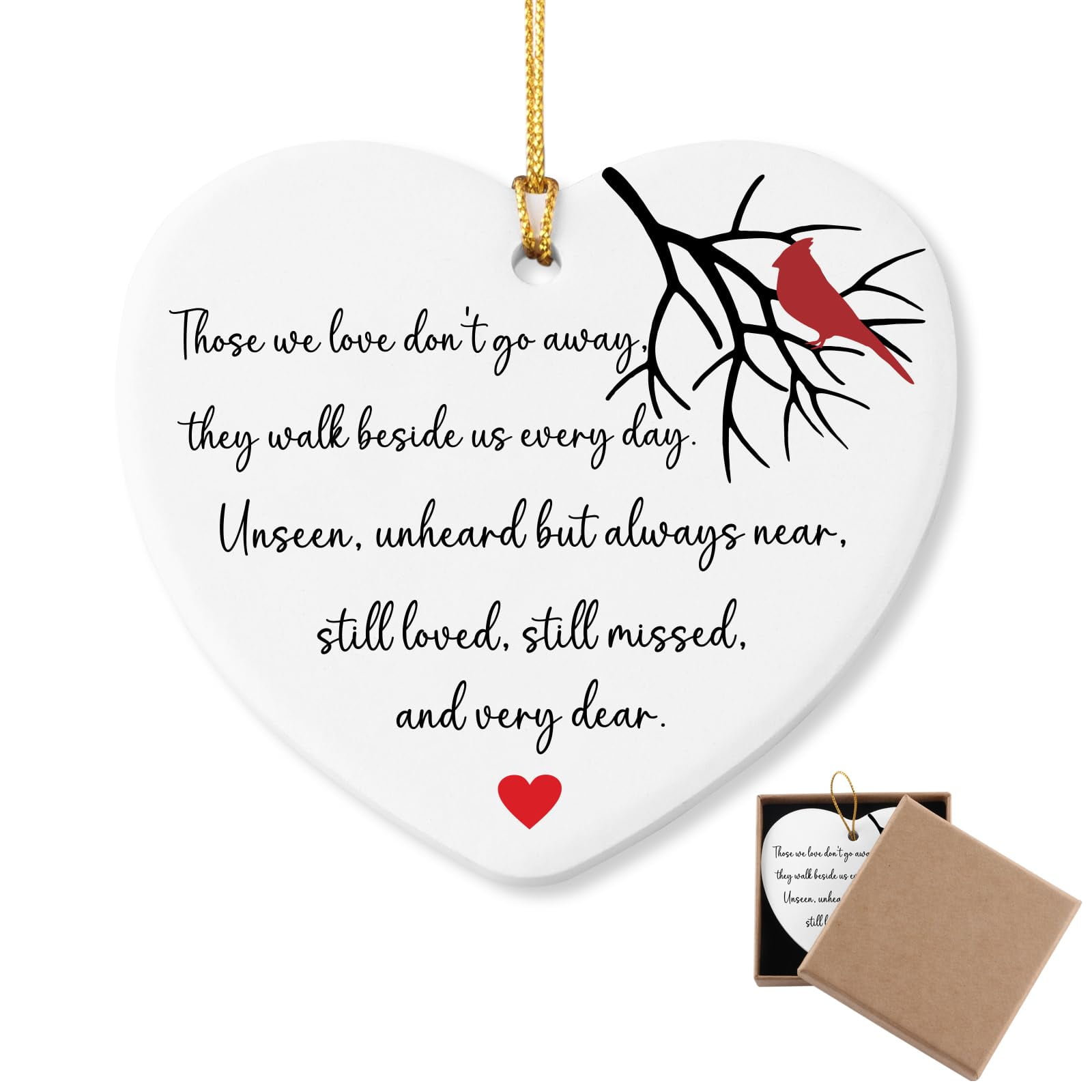 Those We Love Don't AIF4 Go Away Sympathy Gifts Red Memorial Cardinal ...