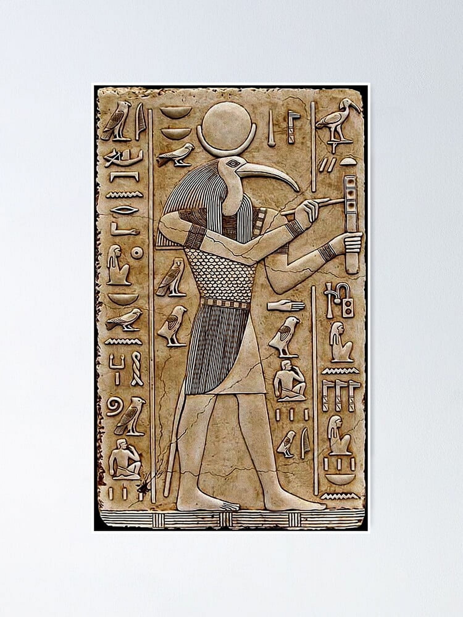 Thoth -Ancient Egyptian deity Canvas Poster Decor Landscape Office Room ...