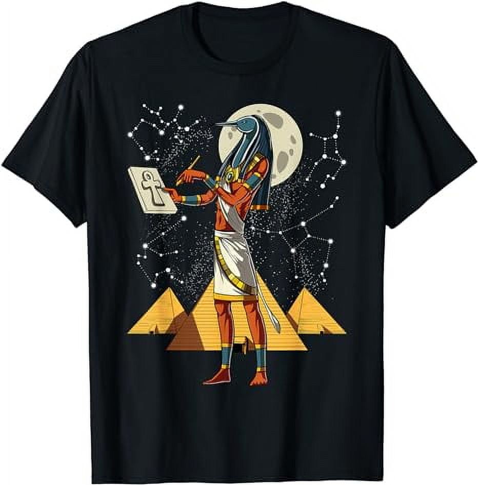 Thoth Egyptian God Ancient Egyptian Pyramids Ankh Symbol T-Shirt ...