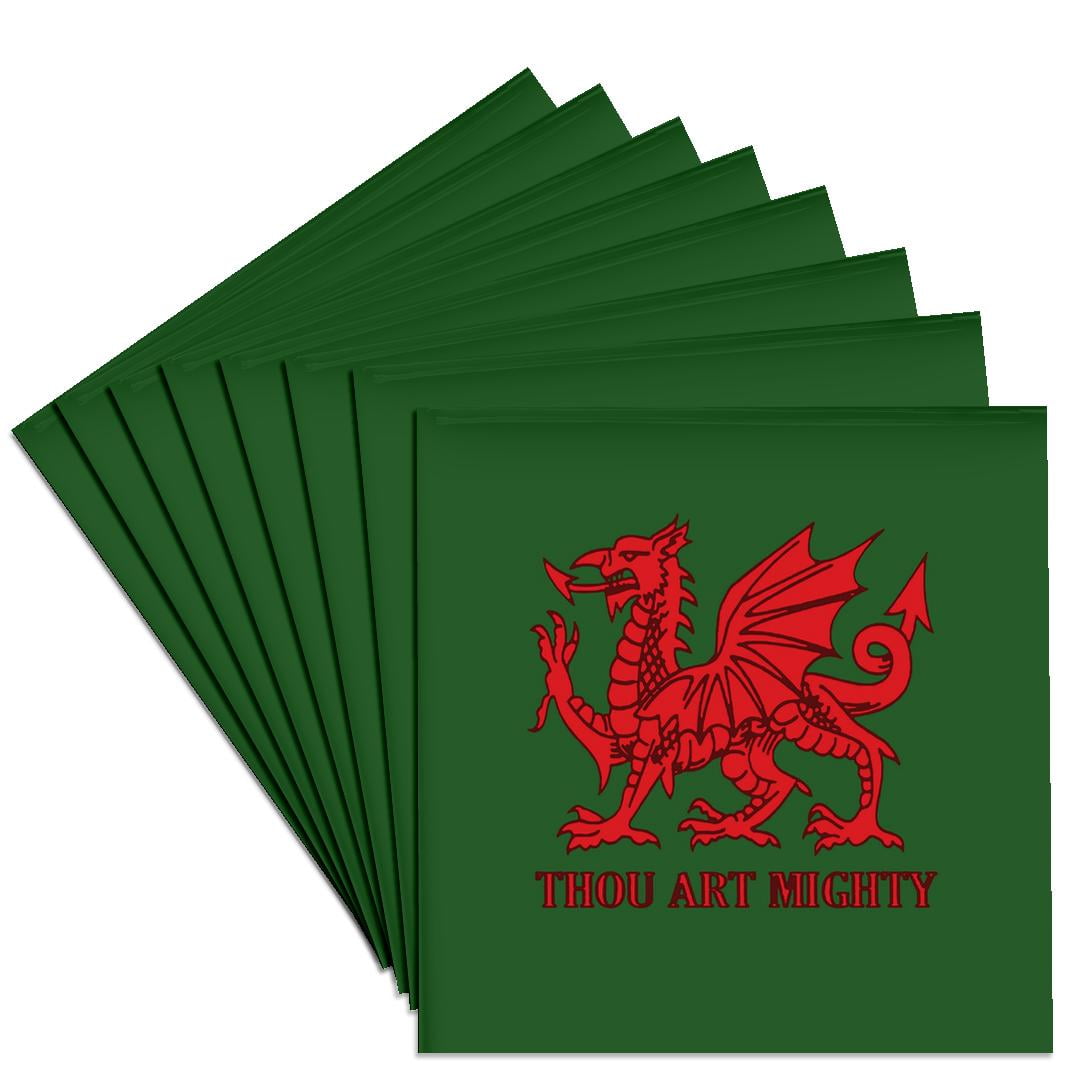 3drose, Thou Art Mighty Red Dragon Welsh Rugby, Set of 8 Ceramic Tile ...