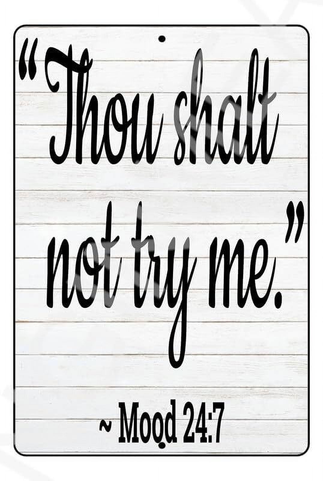 Thou Salt Not Try Me Funny Metal Sign Weatherproof SIZE: 8" x 12 ...