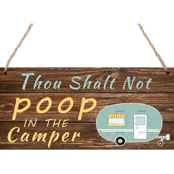 Thou Shalt Not Poop in The Camper Door Hanger Funny No Pooping Wood ...