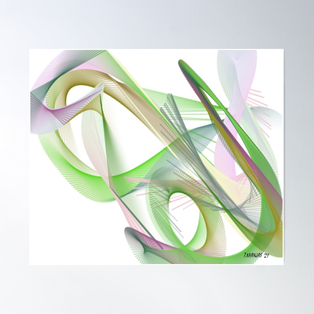 Thought Abstract Art Design Wavy Line Art Full Of Color On White ...
