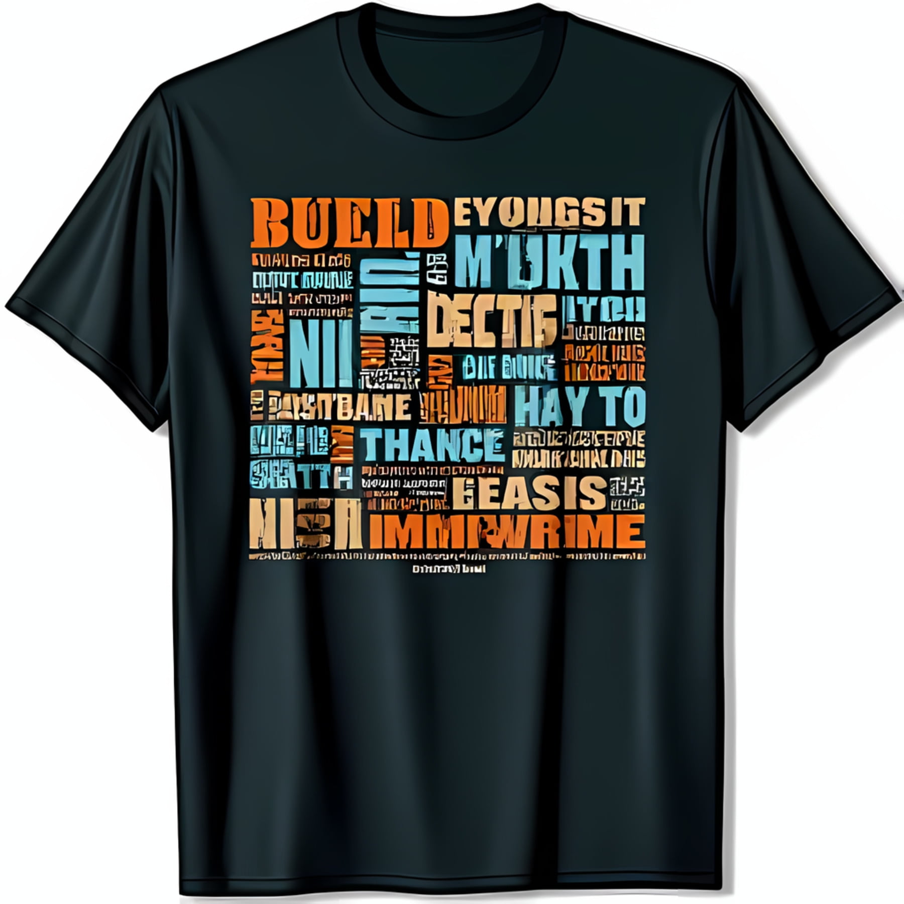 Thought Provoking Word Cloud Graphic Black T-Shirt Unique & Design ...