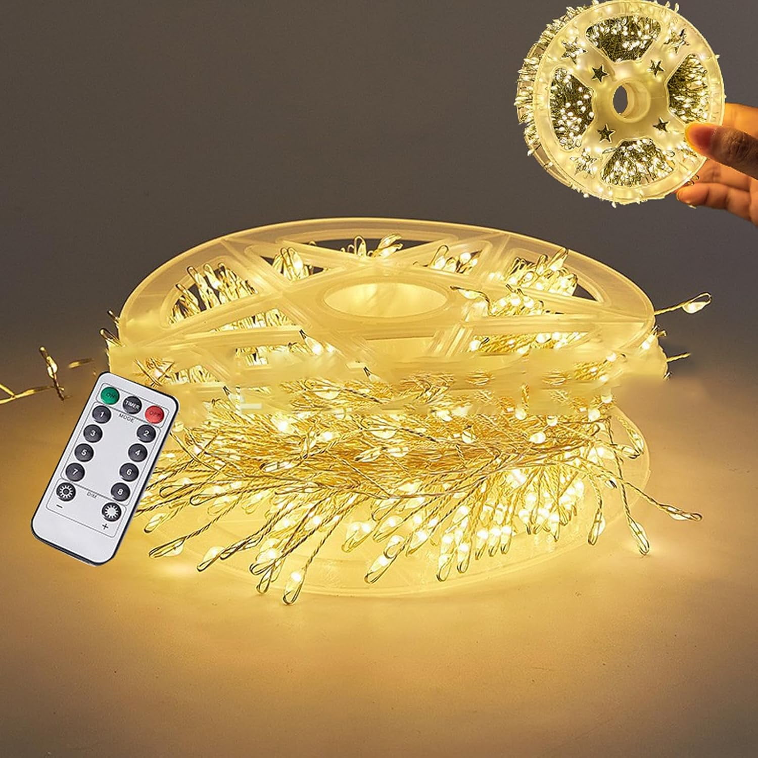 Thoughtaidea LED Copper Wire Firecracker Light String, Cluster Twinkle ...