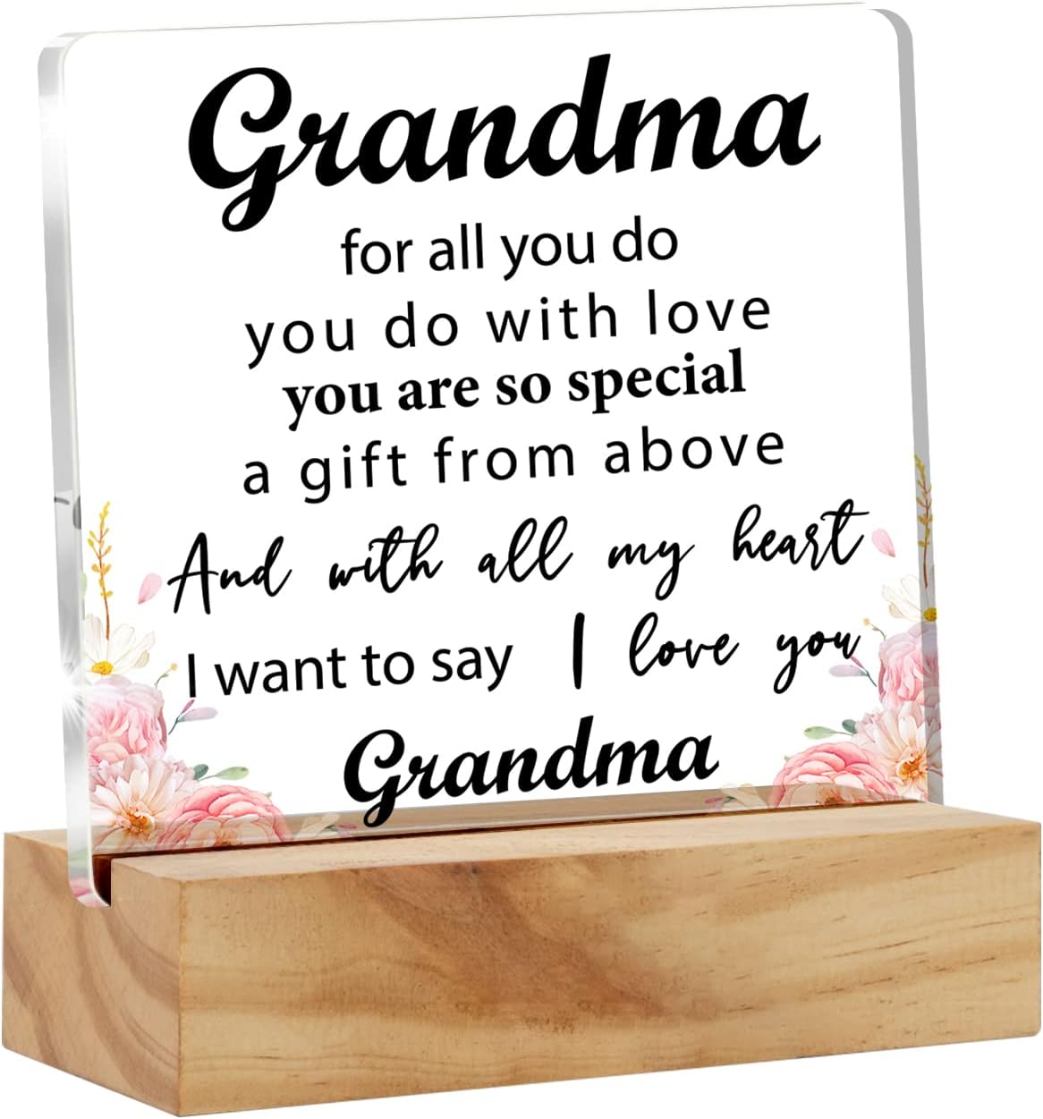 Thoughtful Grandma Gift Nana Gifts Floral I Love You Grandma Desk Decor ...
