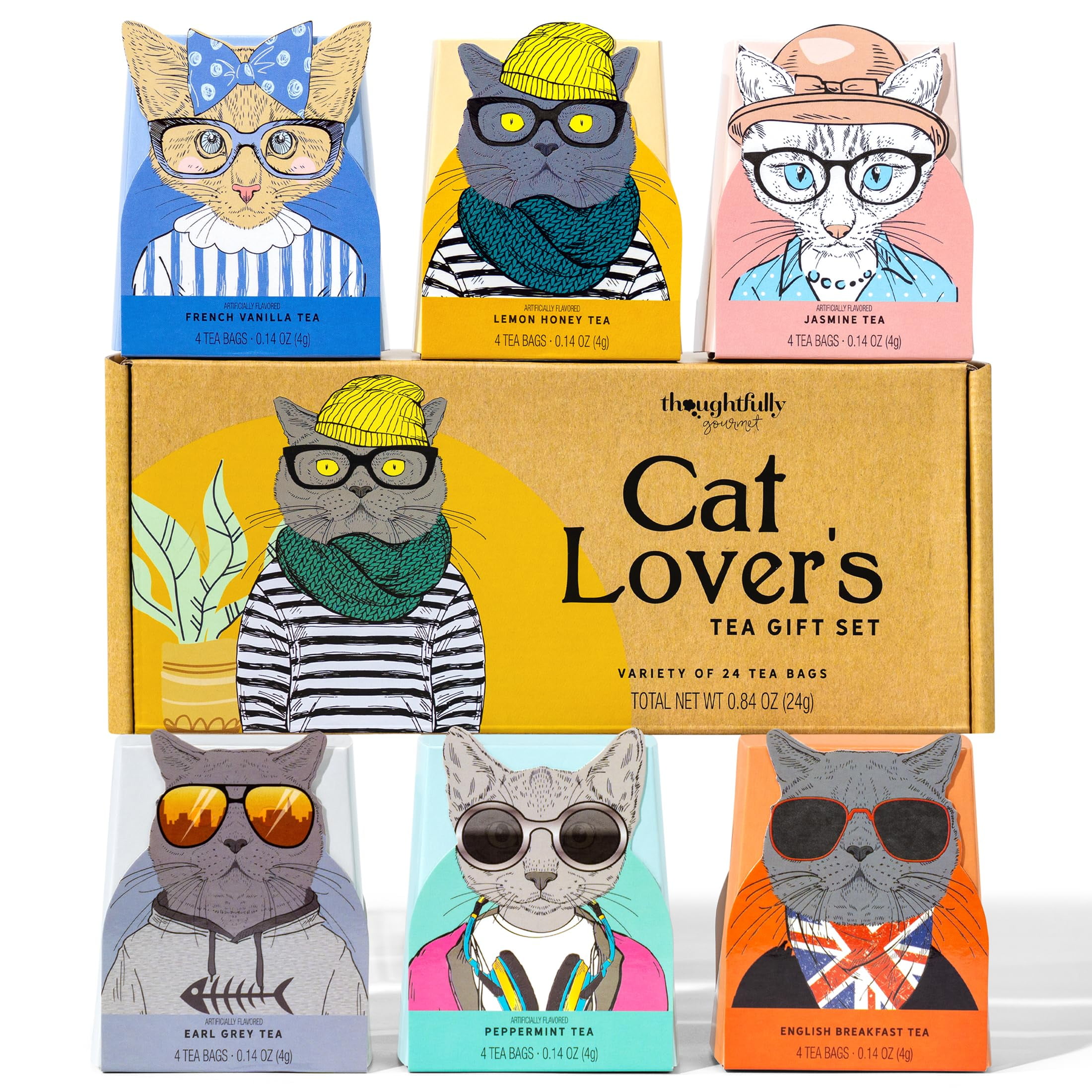 Thoughtfully Gourmet Cat Lover's OLF24 Tea Gift Set: Includes 24 Teas ...