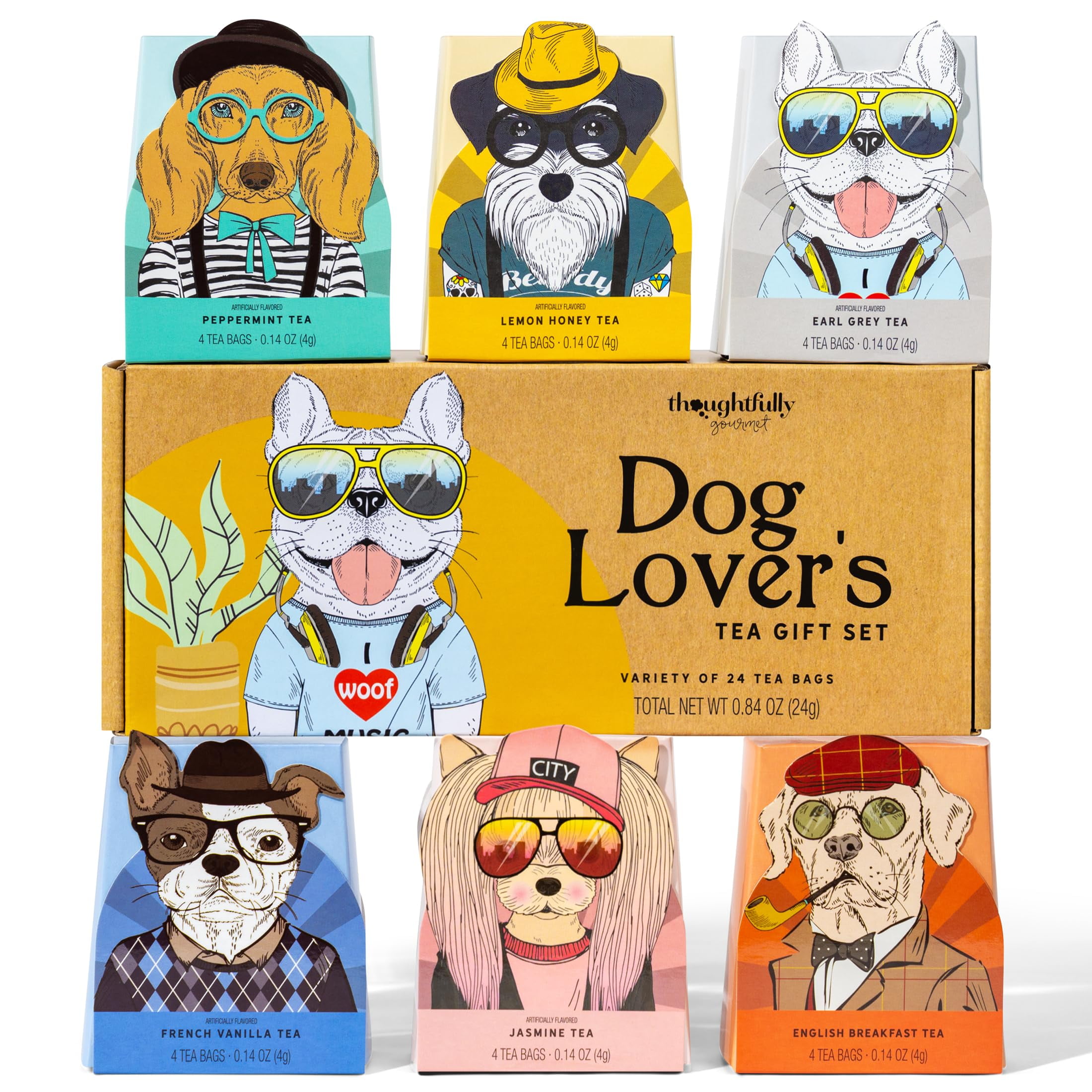 Thoughtfully Gourmet, Dog Lover’s DEF29 Tea Gift Set, Includes 24 Teas ...
