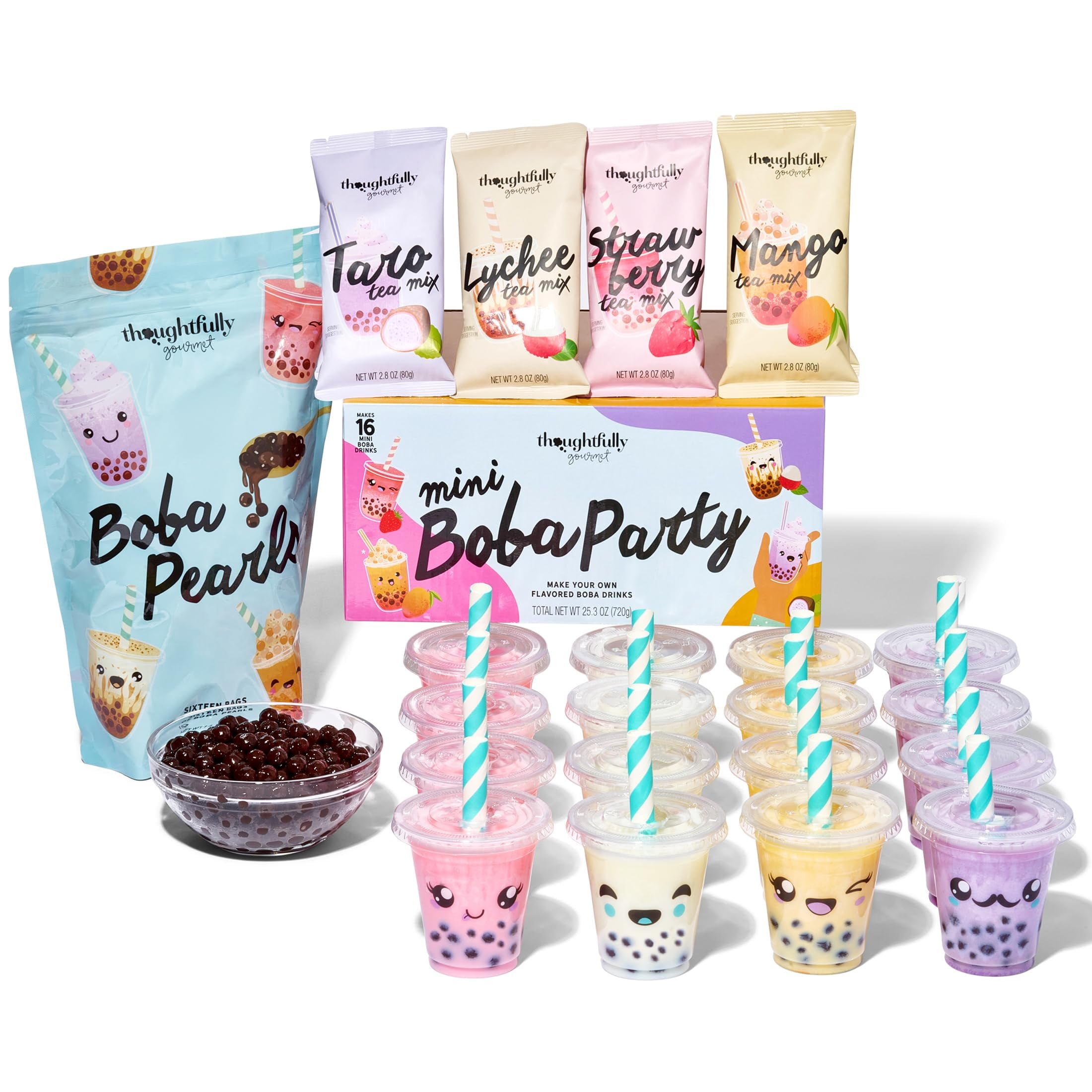 Thoughtfully Gourmet, Mini Boba DEF29 Pearl Party Set, Makes 16 Tasting ...