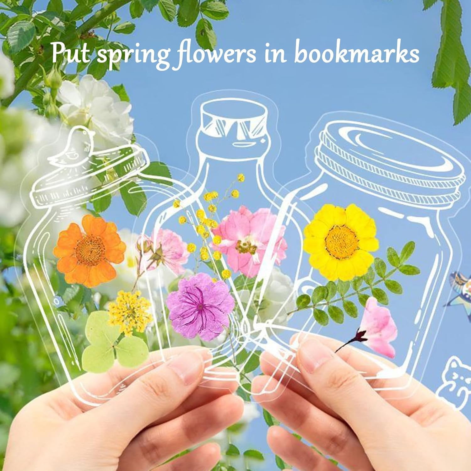 Thousand Flower Bookmark, DIY Transparent Dried Flower Bookmarks, DIY ...