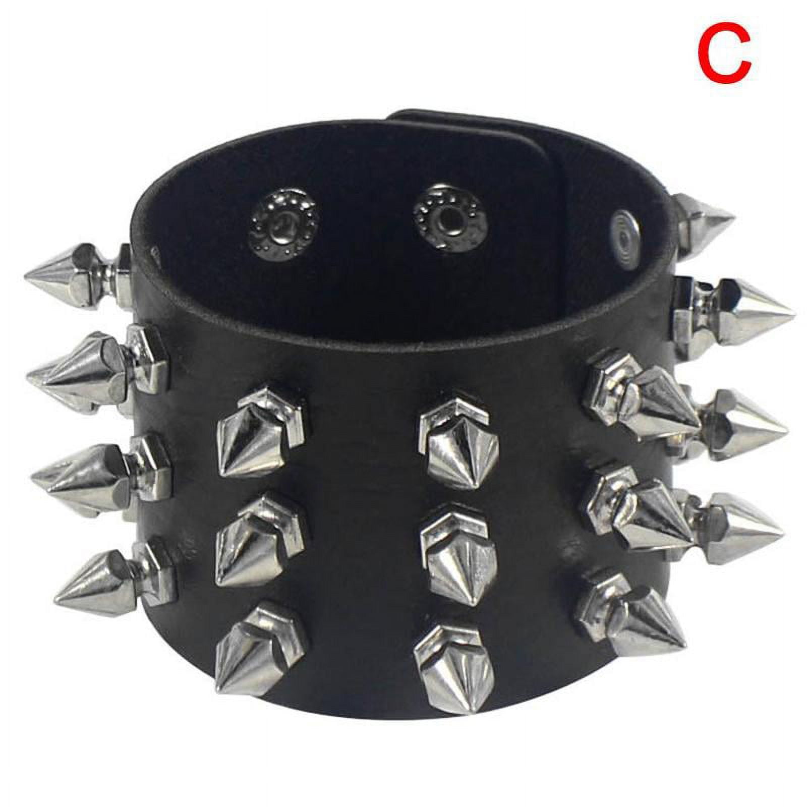 Thr Row Cuspidal Spikes Stud isex Bracelet with Y7X9 Wide Leather Cf ...