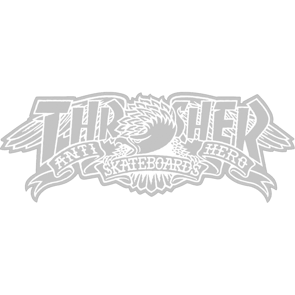 Thrasher Anti Hero Magazine Banner 8" Sticker White - Walmart.com