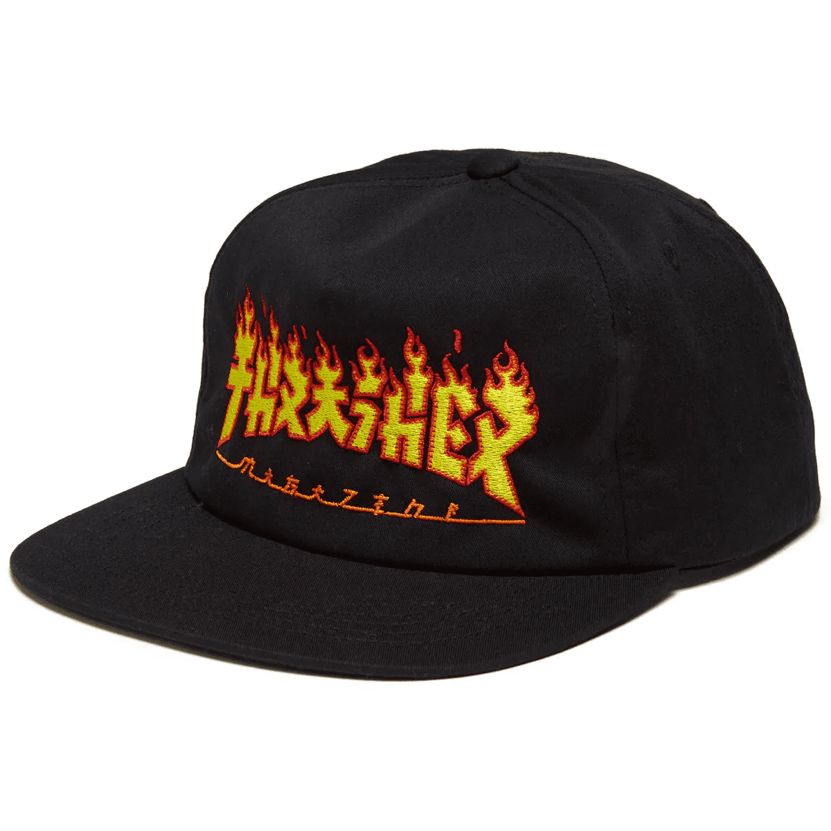 Thrasher Godzilla Flame Hat Black Orange Snapback - Walmart.com