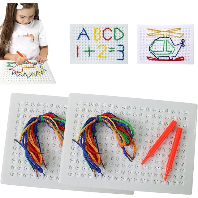 Thread Board for Kids, Sensory Thread Board, Threading Board for Kids ...