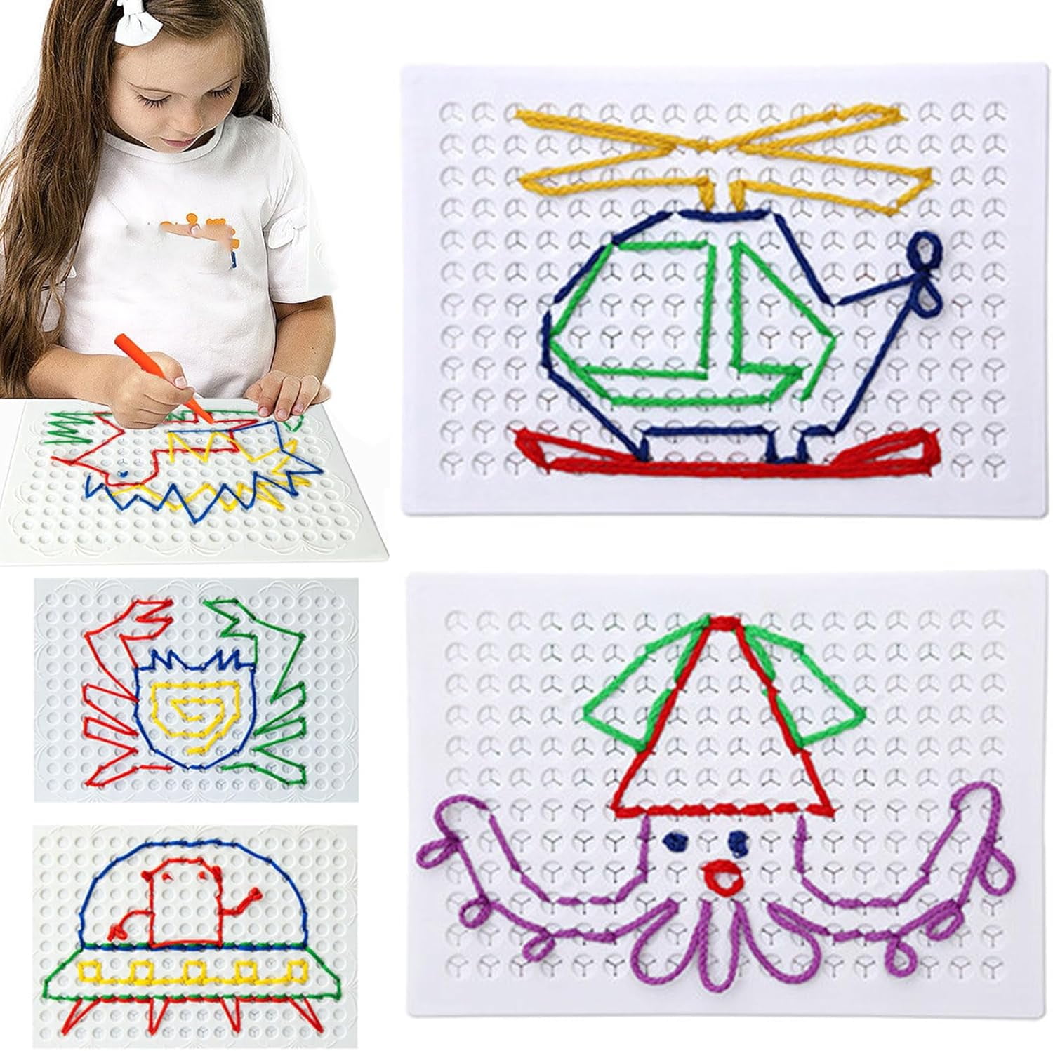 Thread Board for Kids, Sensory Thread Board, Threading Board for Kids ...