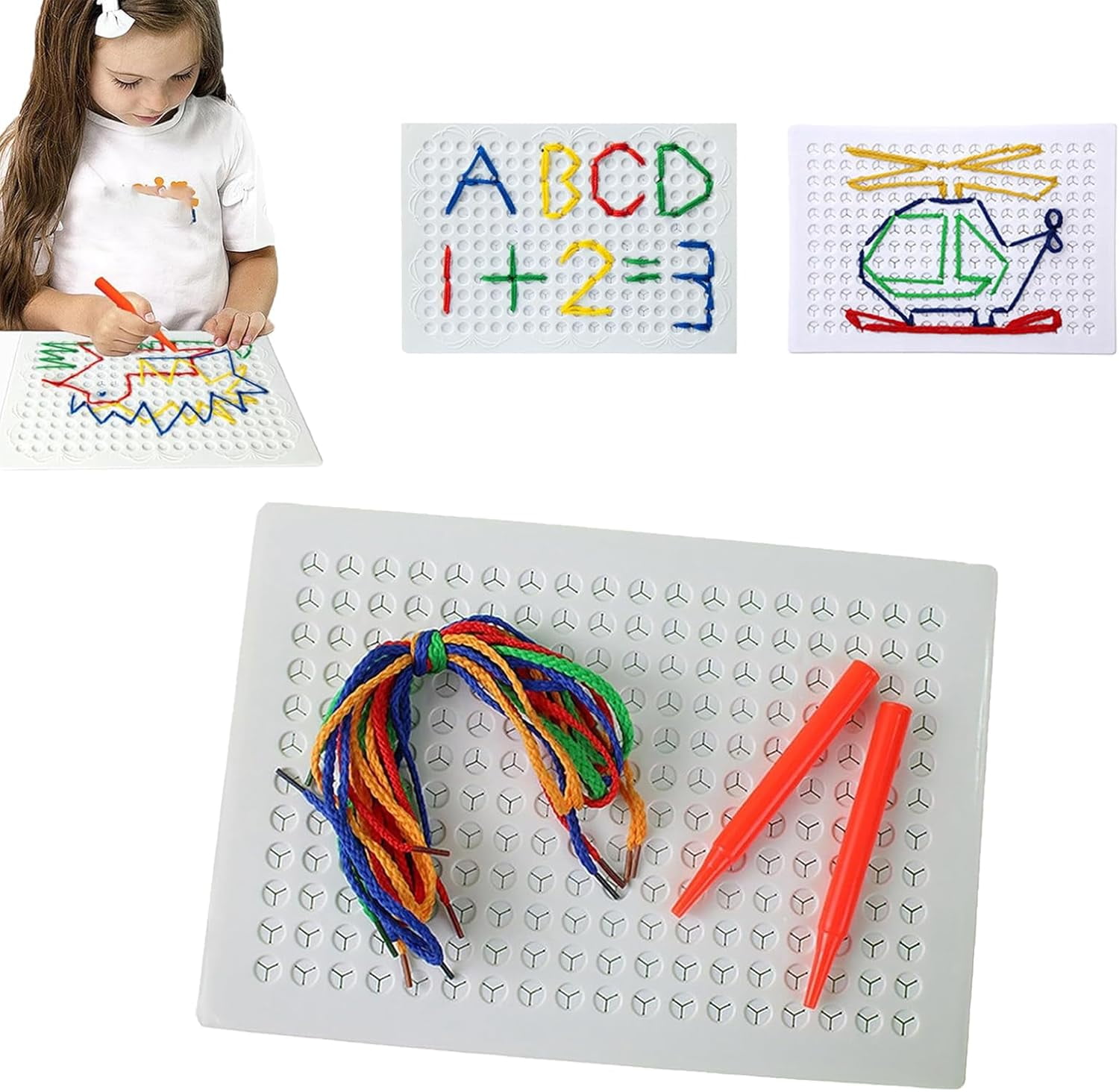 Thread Board for Kids, Sensory Thread Board, Threading Board for Kids ...
