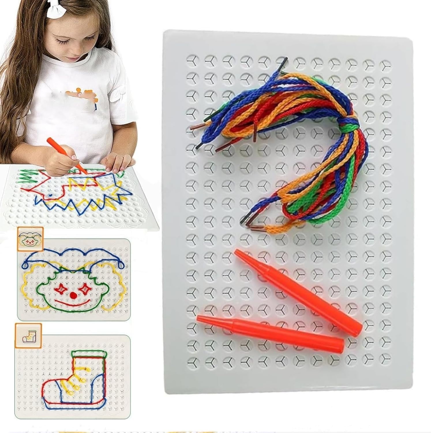 Thread Board for Kids, Sensory Thread Board, Threading Board for Kids ...