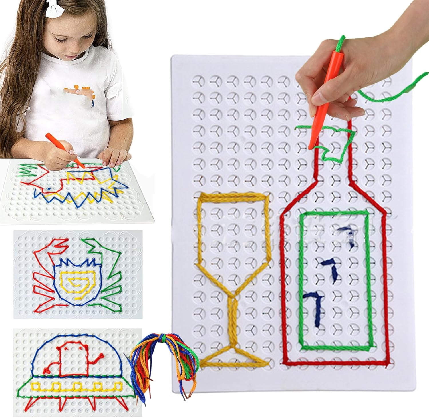 Thread Board for Kids, Sensory Thread Board, Threading Board for Kids ...