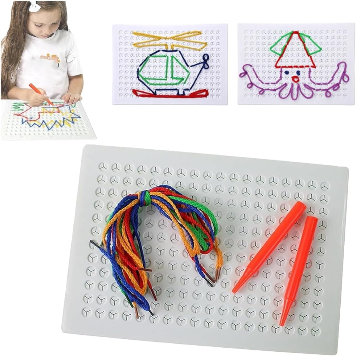 Thread Board for Kids, Stitch Board for Kids, Sensory Thread Board ...