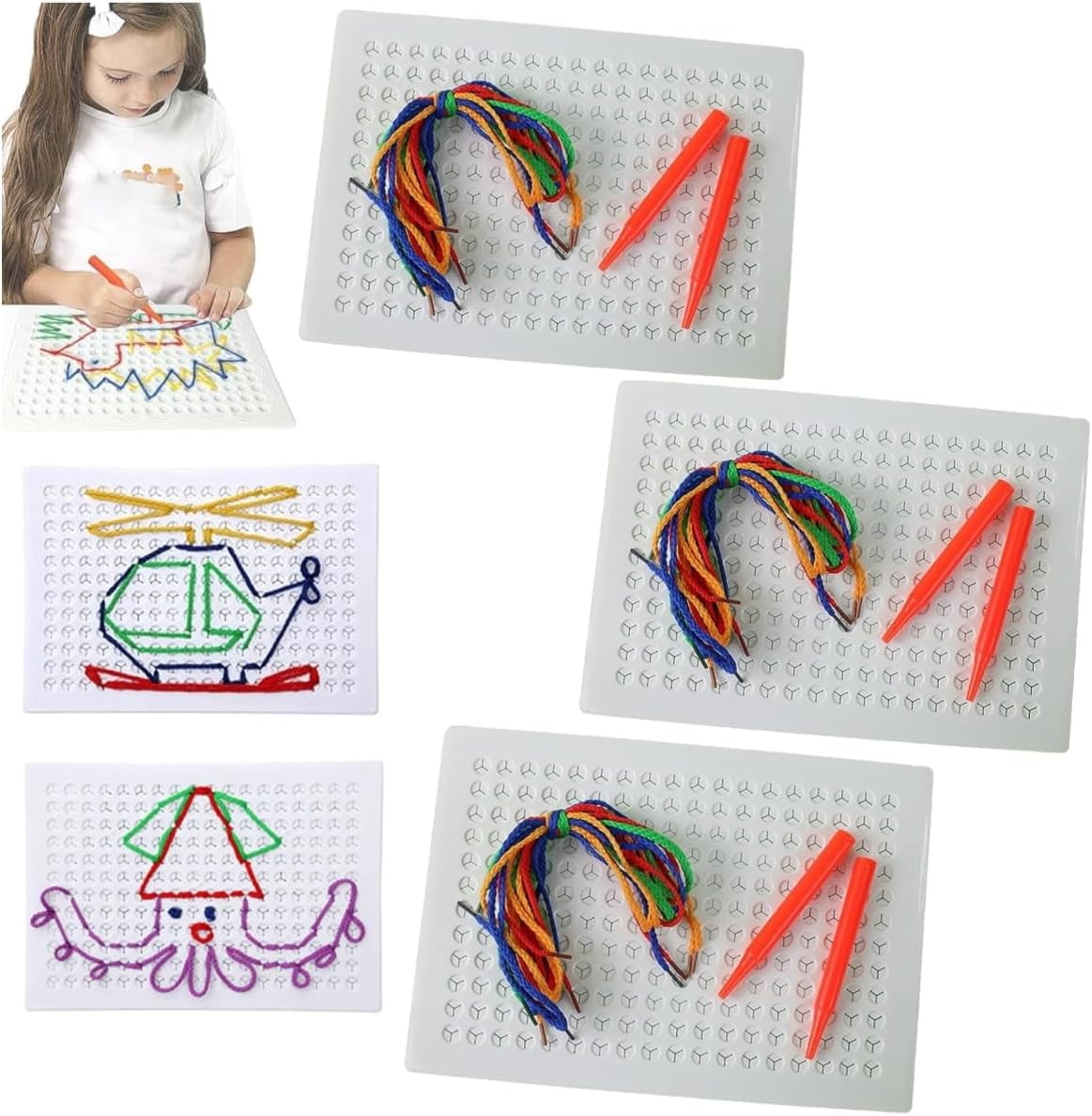 Thread Board for Kids, Stitch Board for Kids, Sensory Thread Board ...