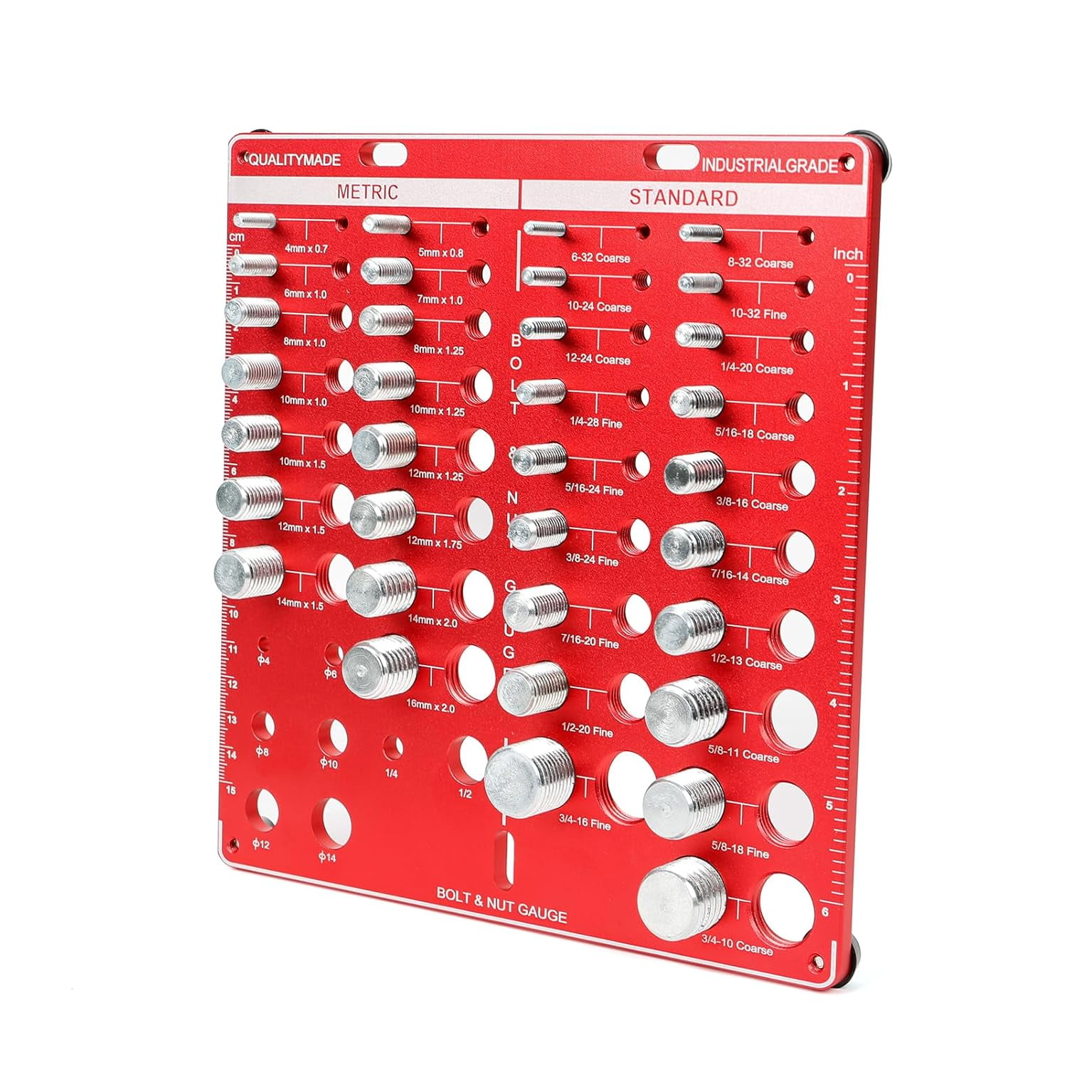 Thread Checker, 34 Nut & Bolt Thread Size Checker with 8 Drill Bit ...