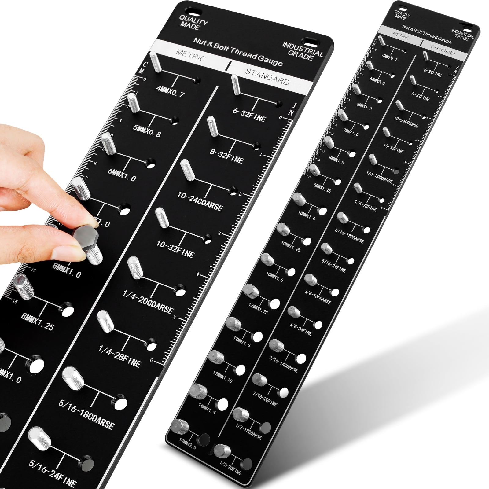 Thread Checker, Bolt and Nut Identifier Gauge Nut and Bolt Thread ...