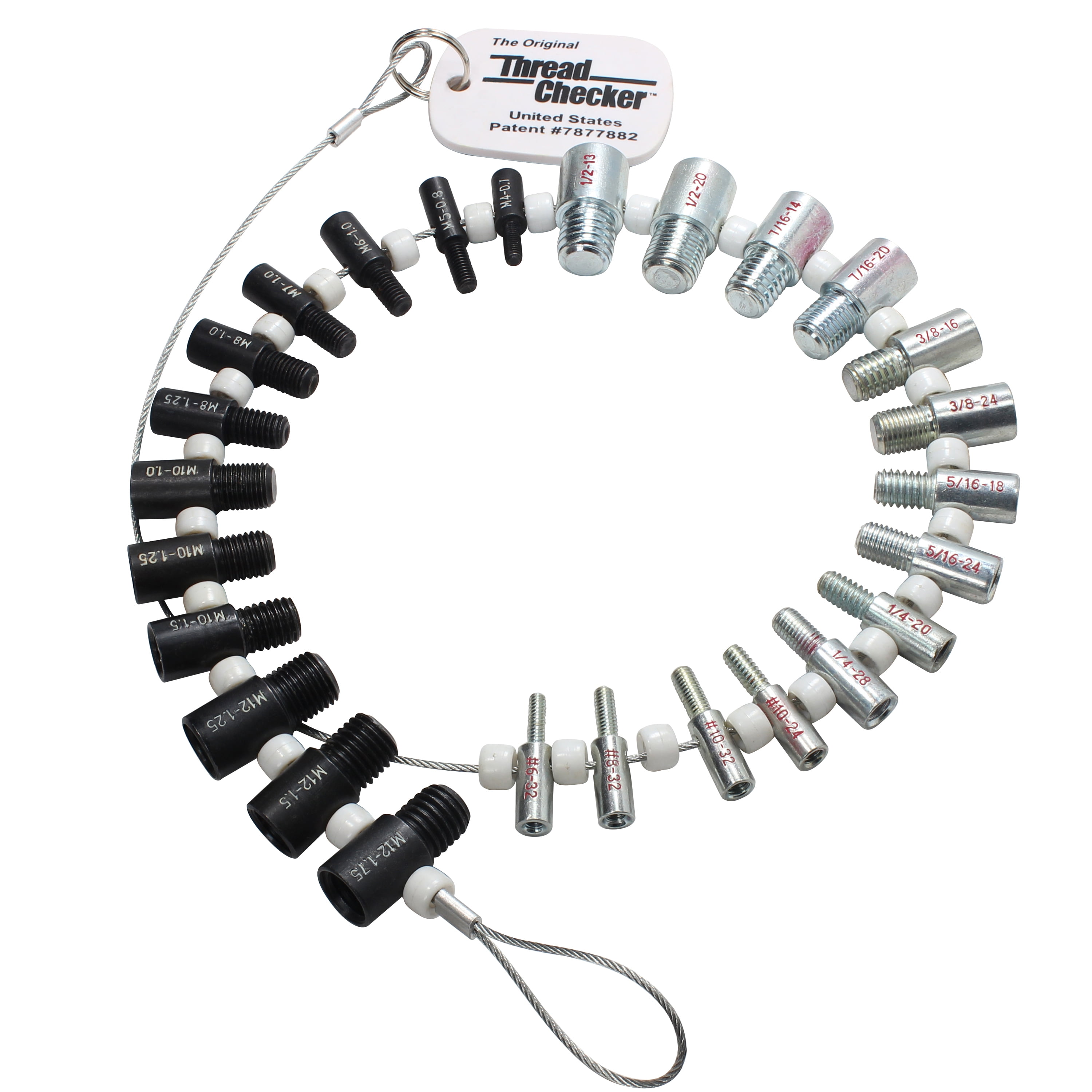 Thread Checker Combo Metric Inch & SAE Bolt, Nut Gauges 6-32 - 1/2, M4 ...
