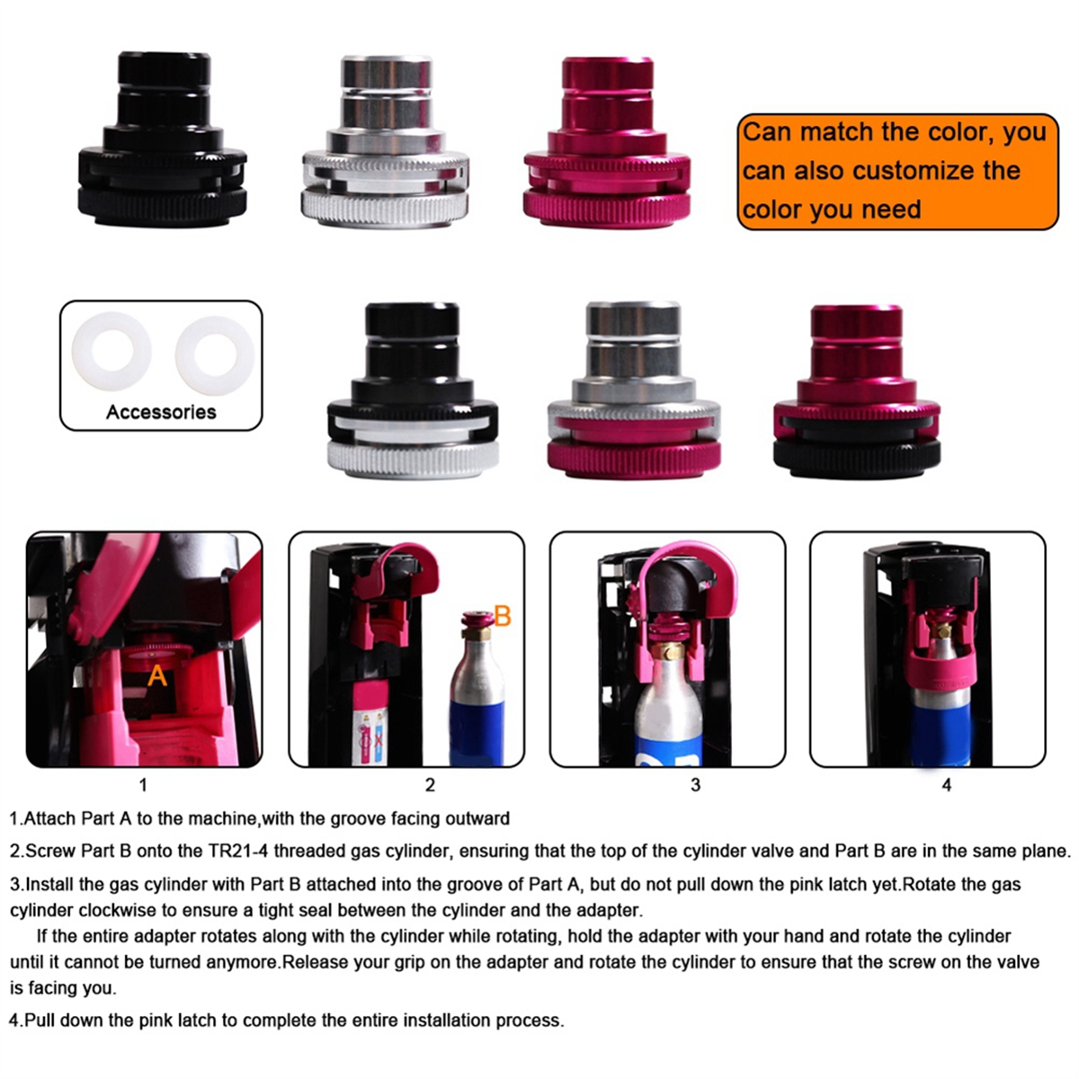 Thread Converts Adapter Match Cube Tank Female DUO/ART/ to Male Tr21-4 ...