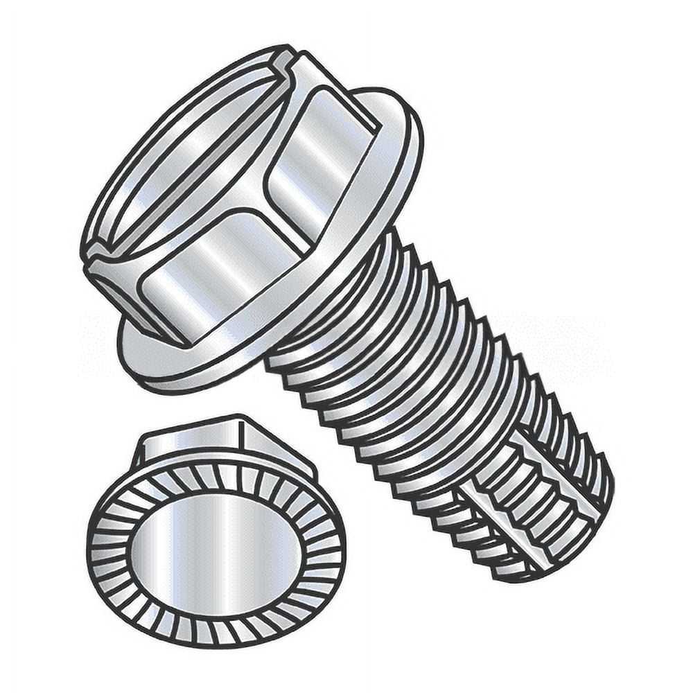 Thread Cutting Screw - Type F - Slotted Drive Indented Hex Head with ...