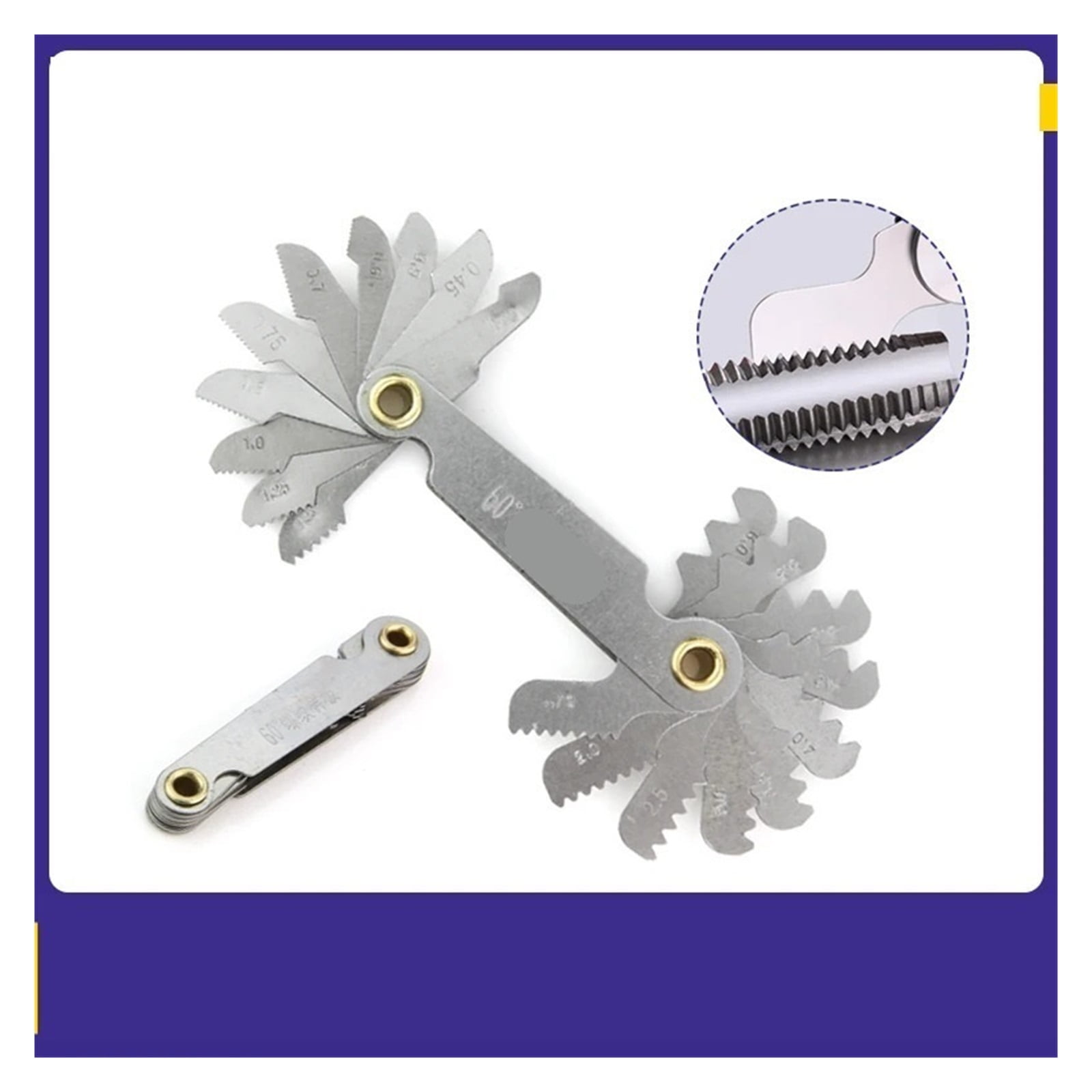 Thread Gauge 55/60 Degree Metric Inch Center Measurement Gear Tooth ...