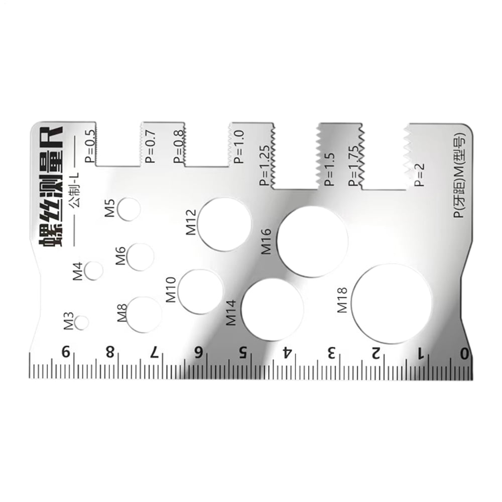 Thread Gauge, Screw Measuring Ruler, Space Saving Measuring Gauge Tool ...