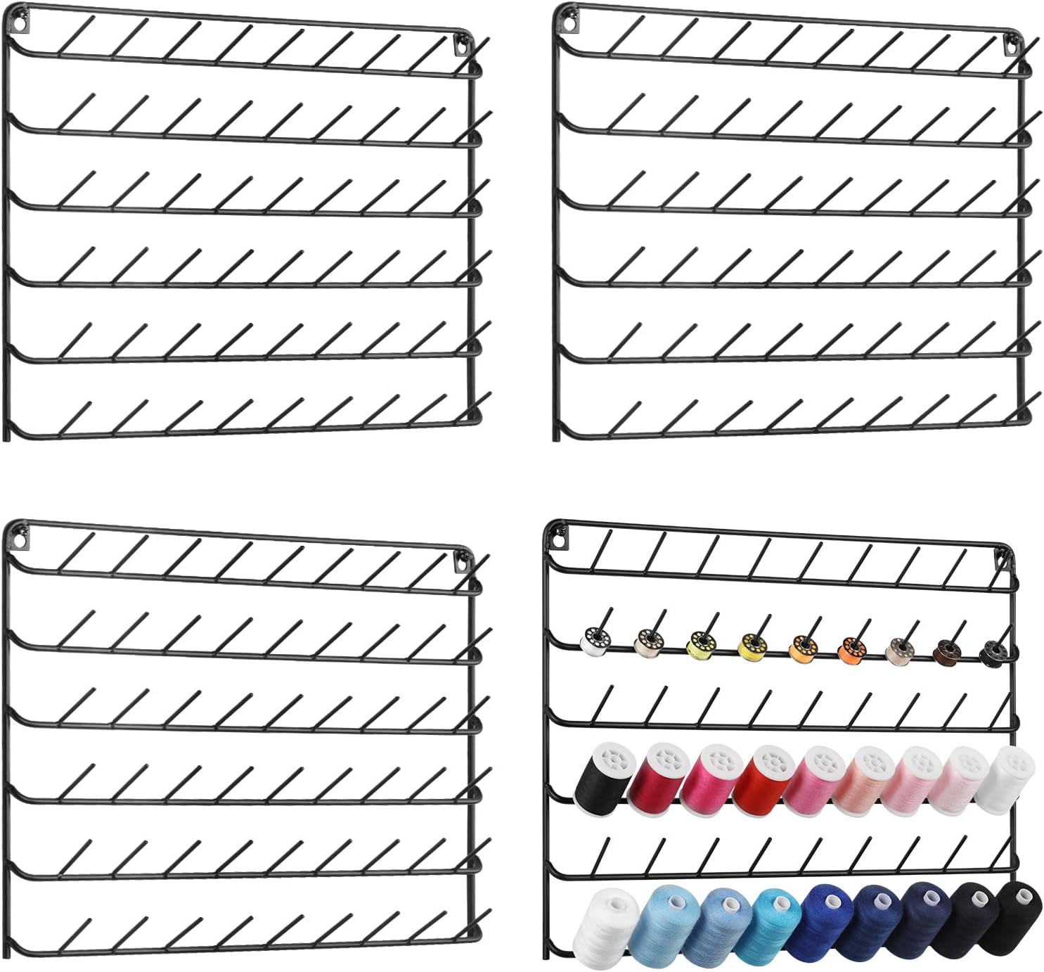 Thread Holder Wall 54 Spools Sewing Thread Rack Wall Mount Embroidery ...