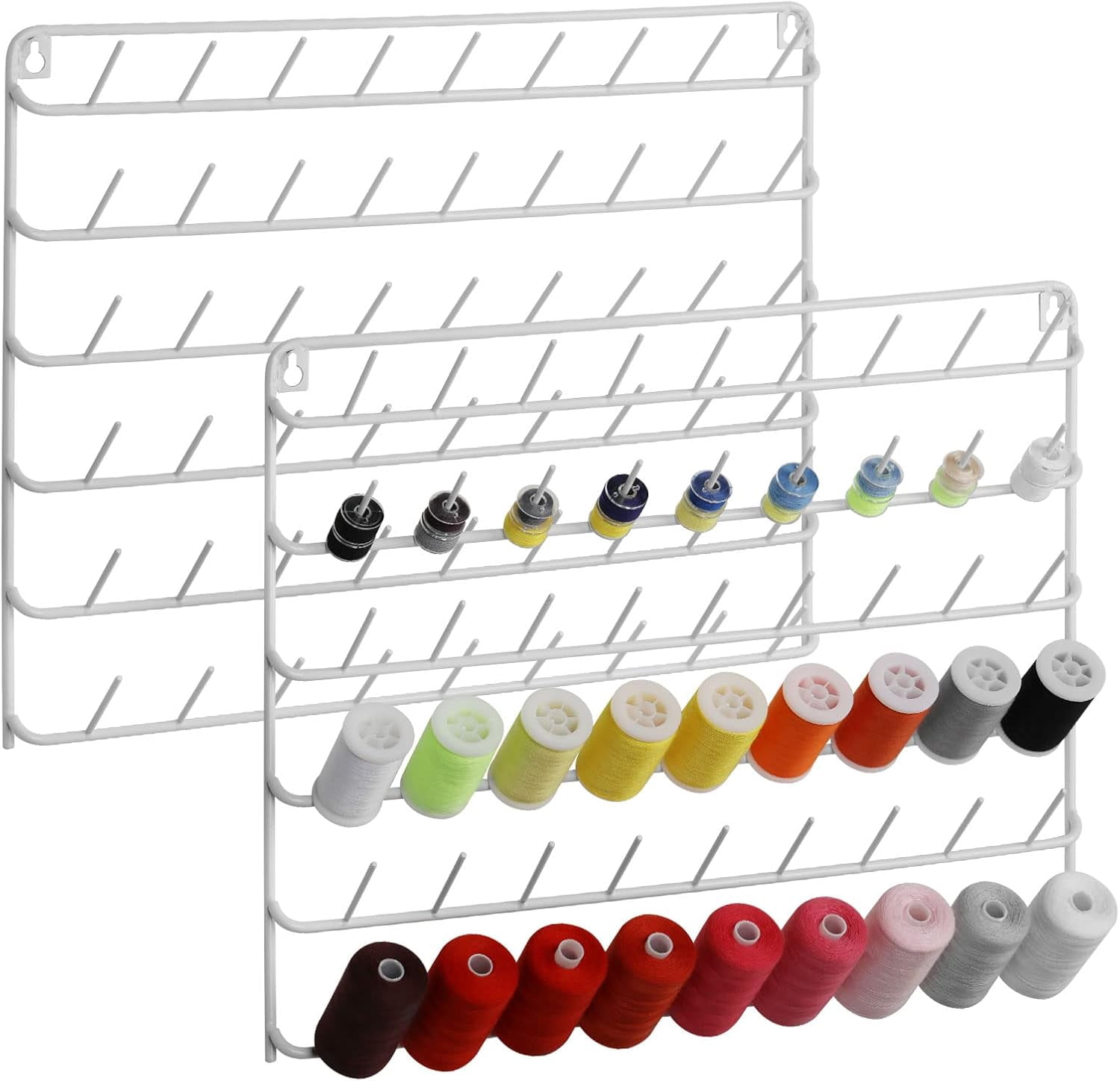 Thread Holder Wall Mount 54 Spools Sewing Thread Rack Embroidery Thread ...