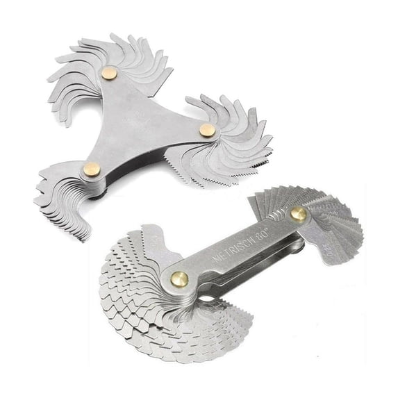 Thread Pitch Gauge Screw Caliper Gage Measuring Set Metric & Inch ...