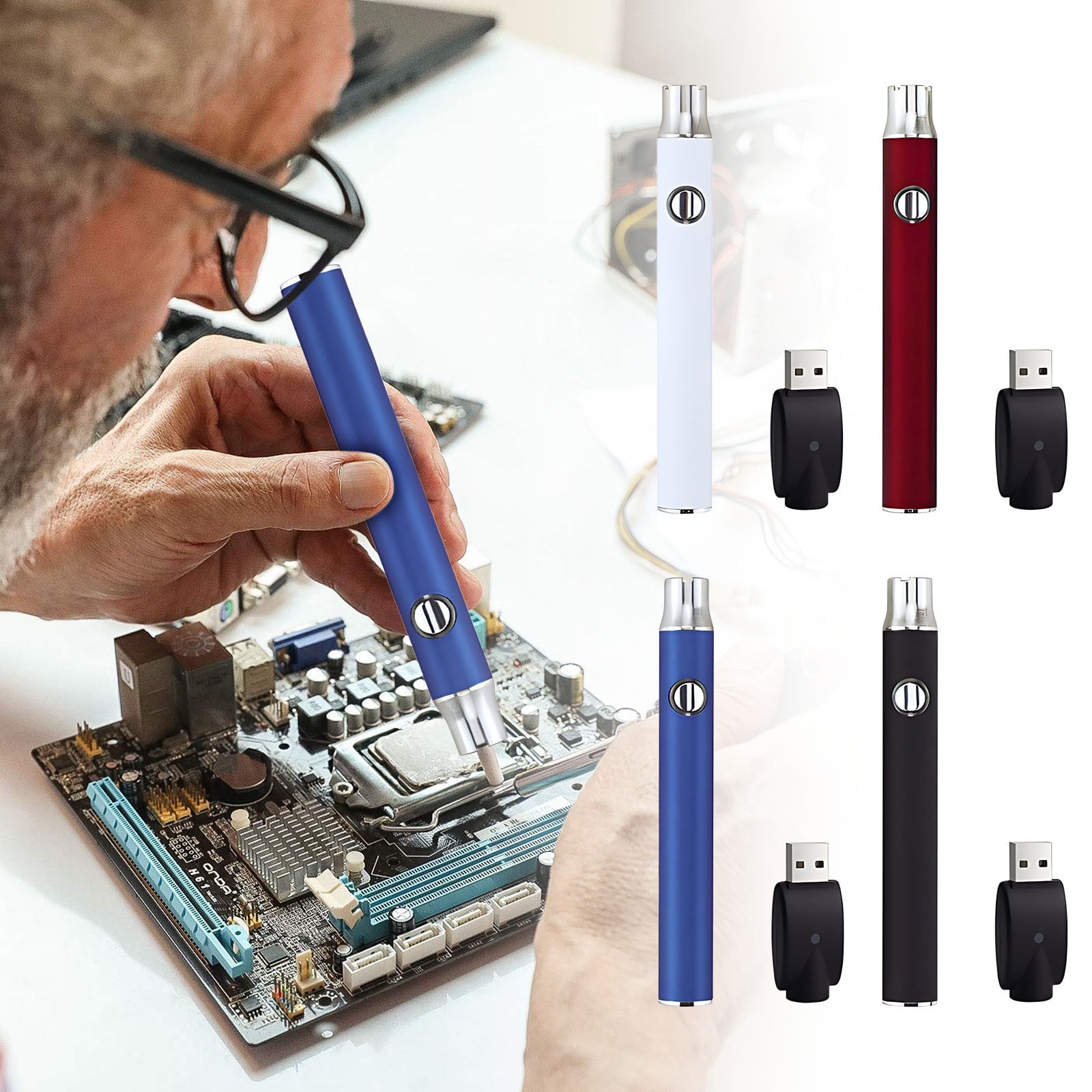 Thread Soldering Iron Kits 3 Gear Adjustable Voltages 350mAh Battery ...