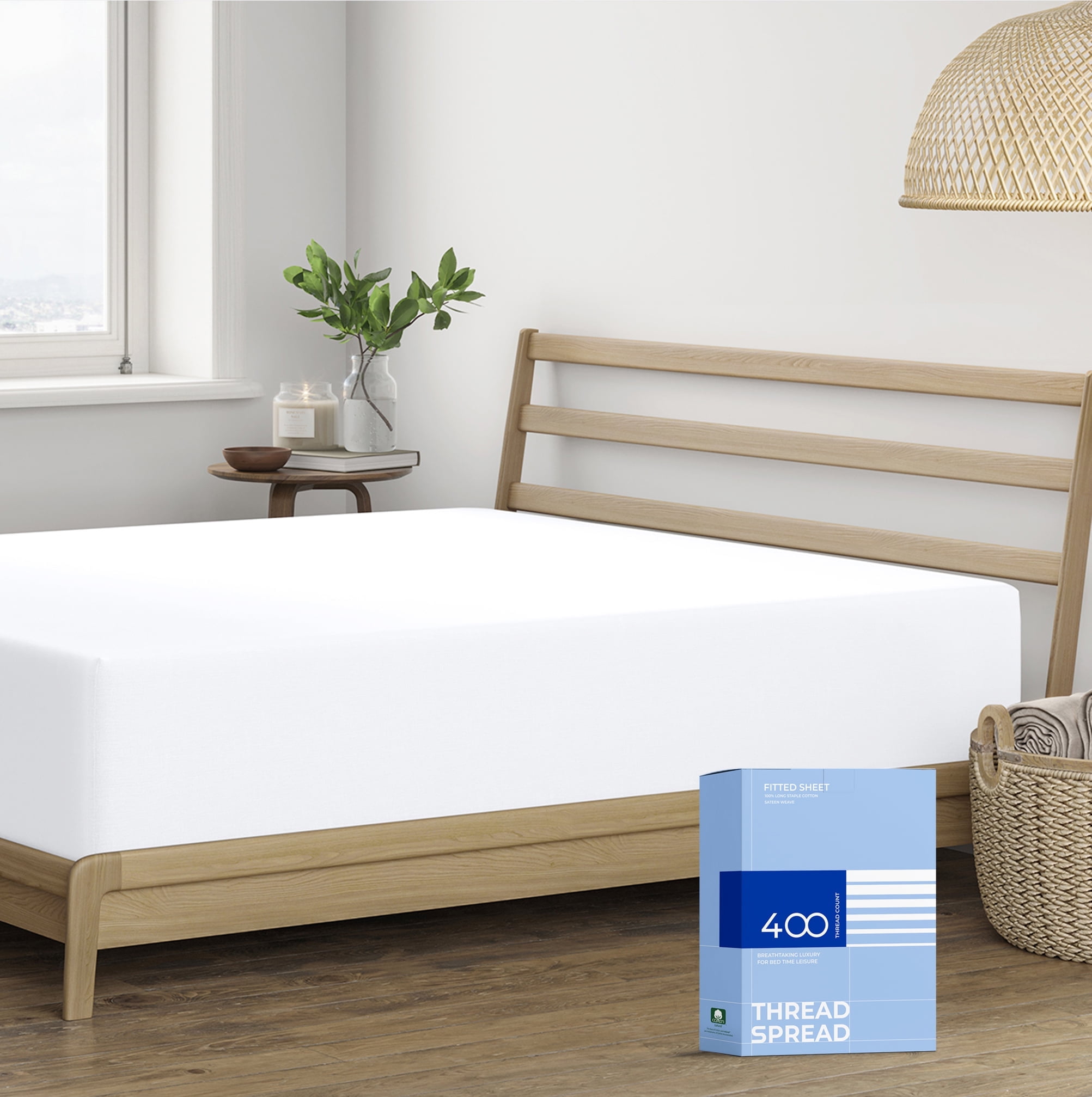 Thread Spread 100% Cotton Full Fitted Sheet - 400TC, Deep Pocket, Soft ...