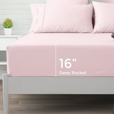 Tribeca Living 600 TC 100% Egyptian Cotton Sateen Deep Pocket Sheet Set - Walmart.com