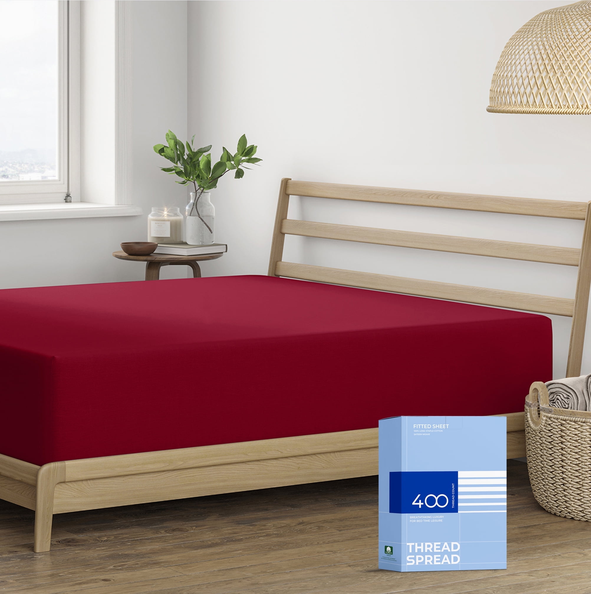 Thread Spread Queen Size 100% Cotton Fitted Sheet - 400 Thread Count ...