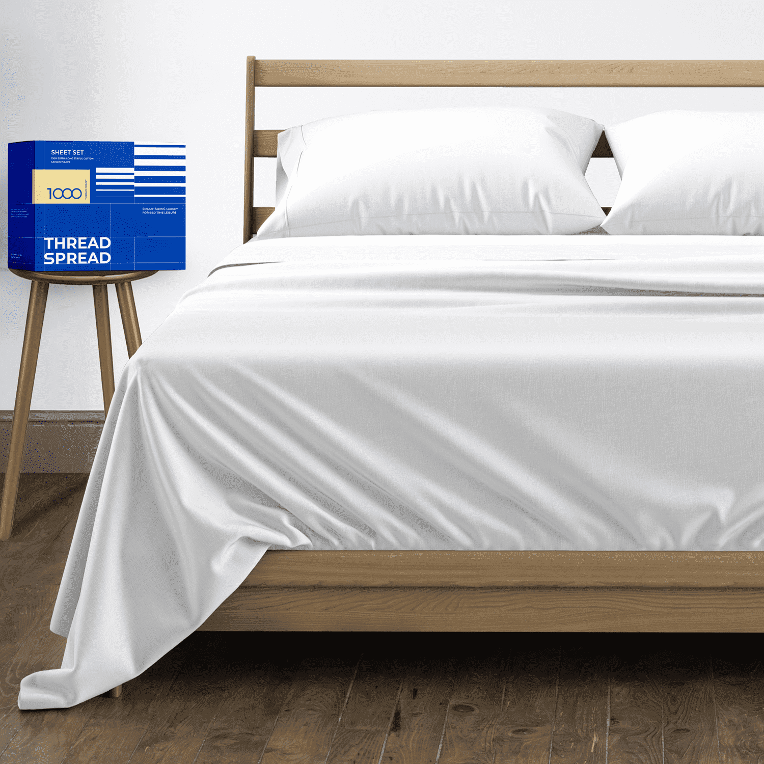 "Thread Spread King Size Luxury Egyptian Cotton Sheets - 1000 TC, Fits ...