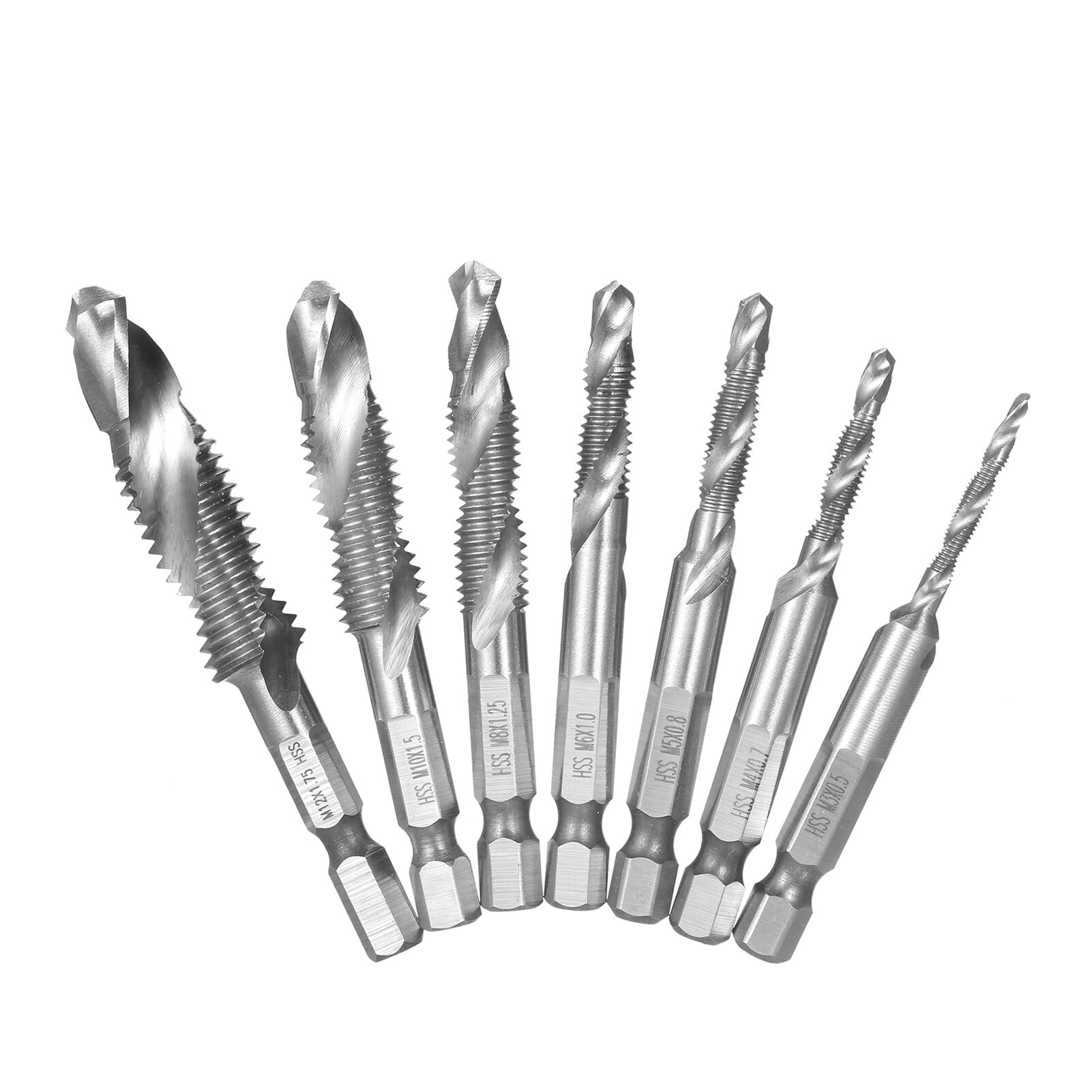 Thread Tap,7pcs Combination Quick 1/4in Shank Tap Set Hss Tool Quick 1 ...