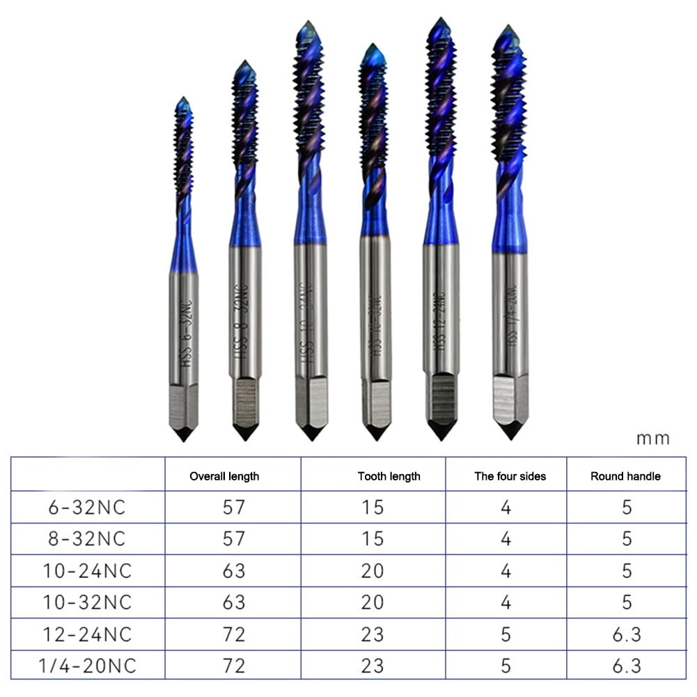 Thread Tap Drill Bit Spiral Flute Screw Machine Tap Metal Screw Hole ...