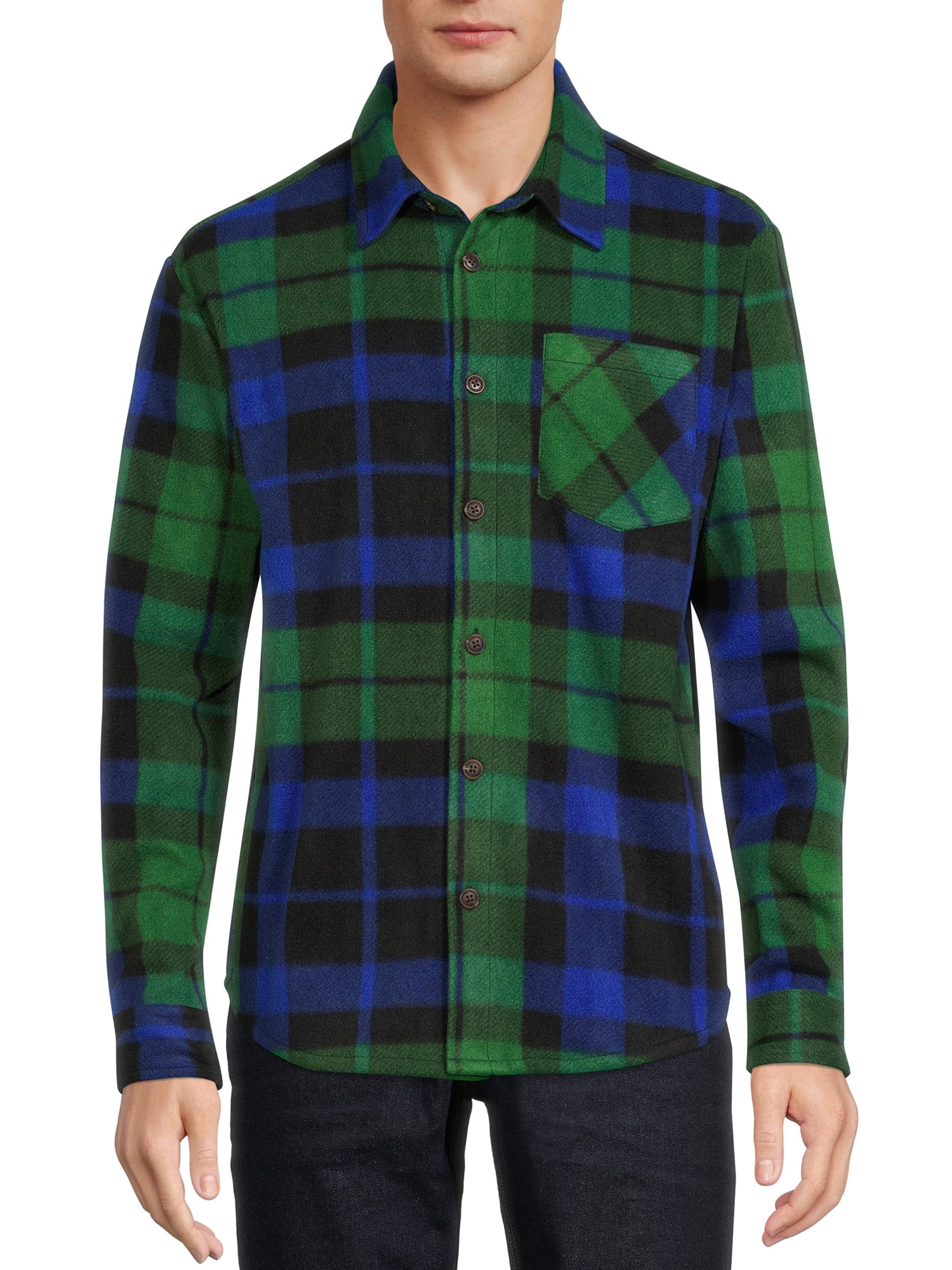 Thread Wave Men’s Polar Fleece Overshirt with Long Sleeves - Walmart.com